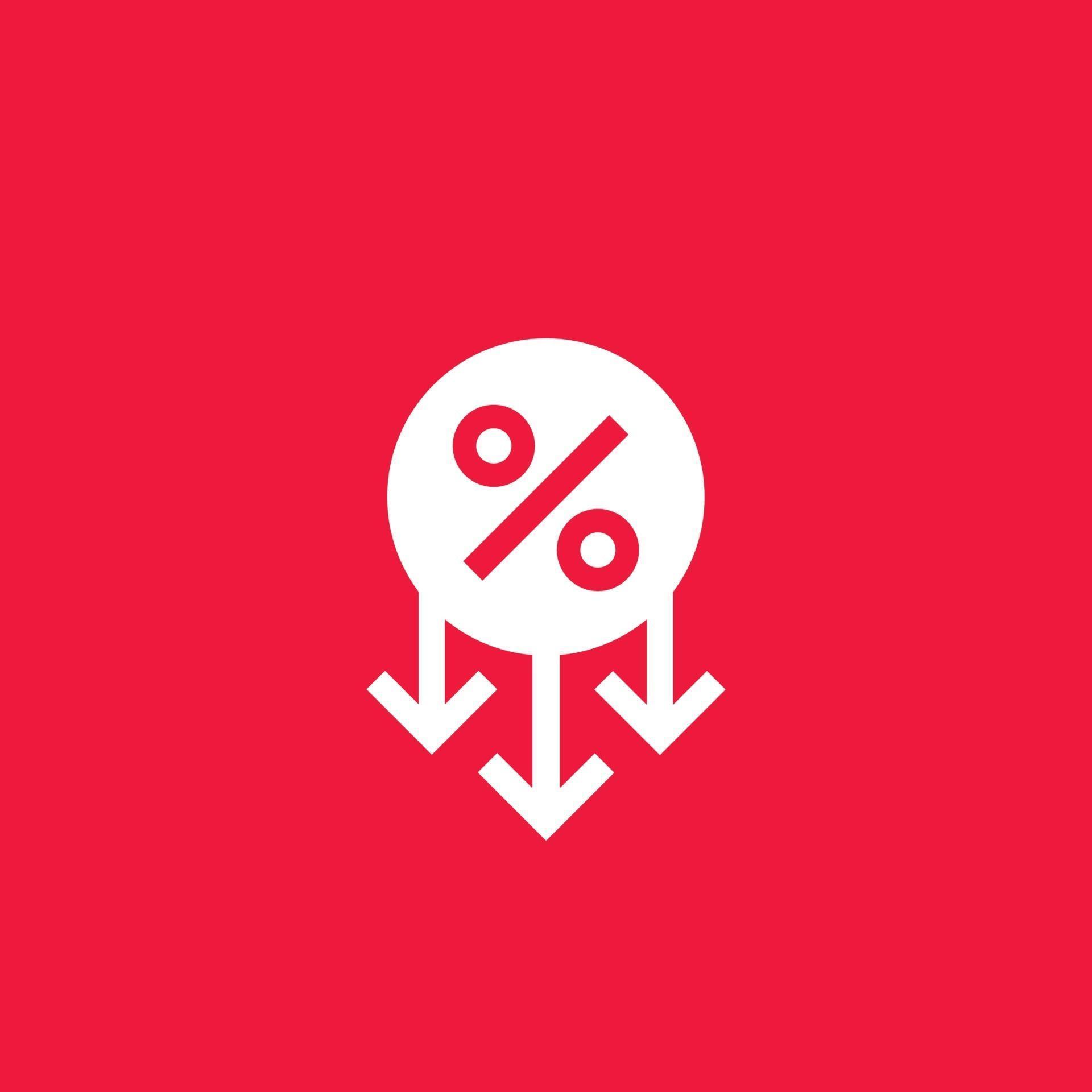 profit decrease, percent down vector icon.eps 2040814 Vector Art at ...