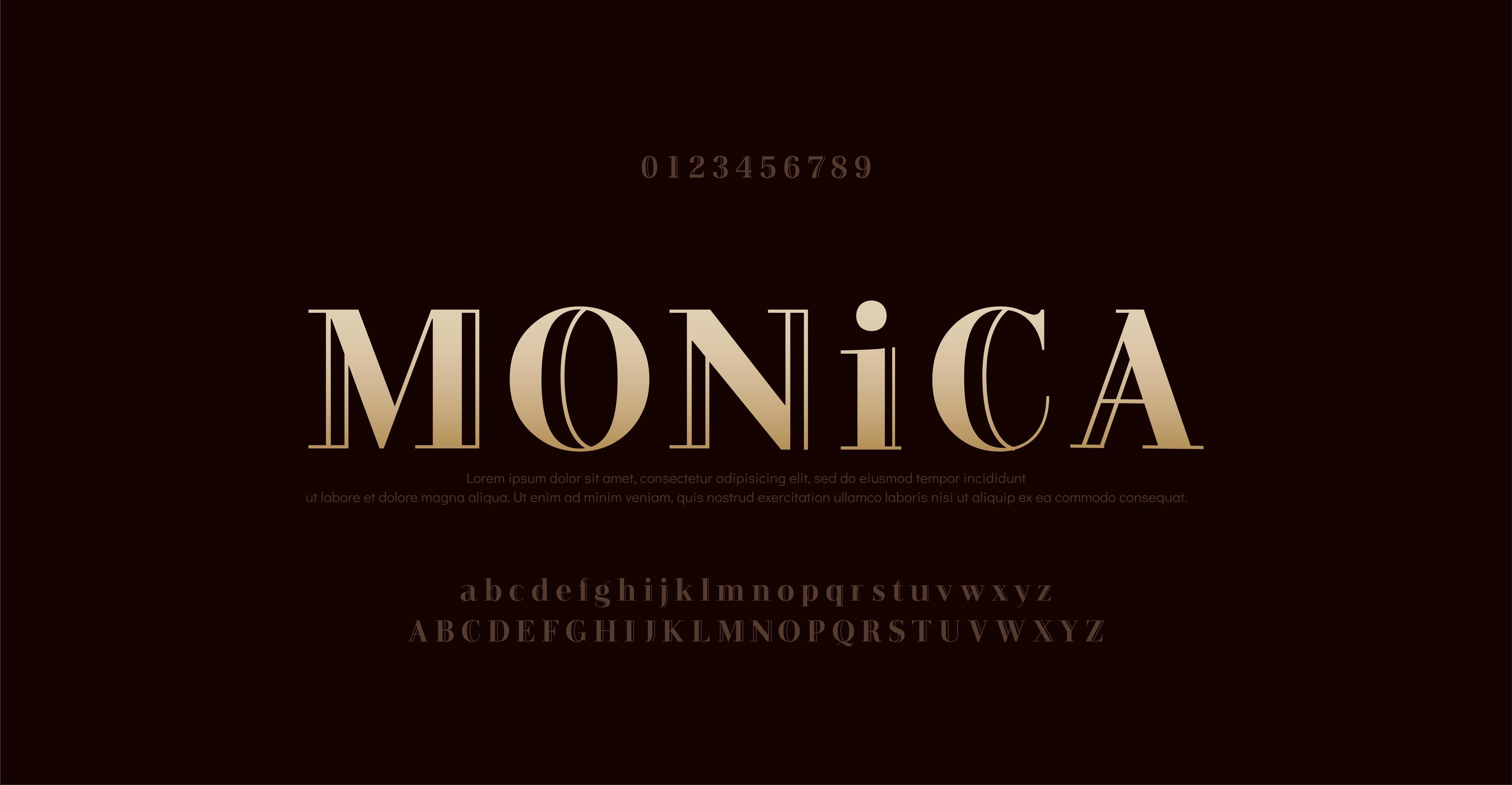 Elegante Fuente De Letras Del Alfabeto Y Número Tipografía Letras