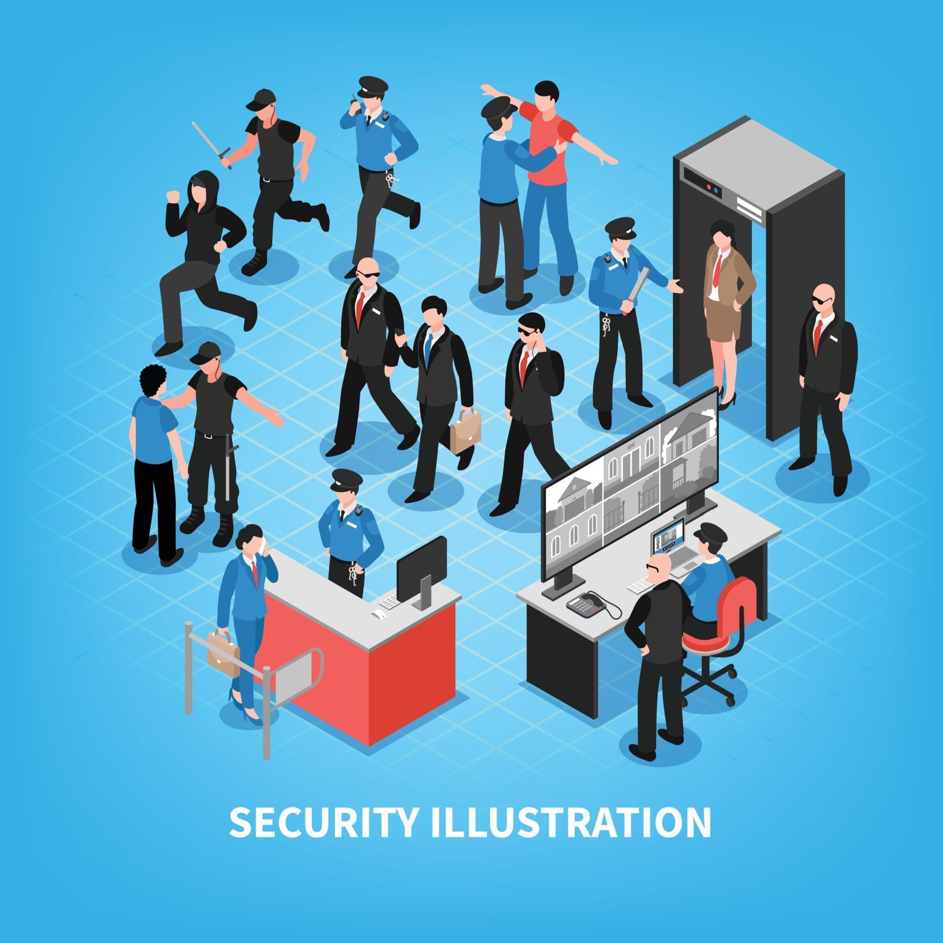 isometric security composition 2043649 Vector Art at Vecteezy