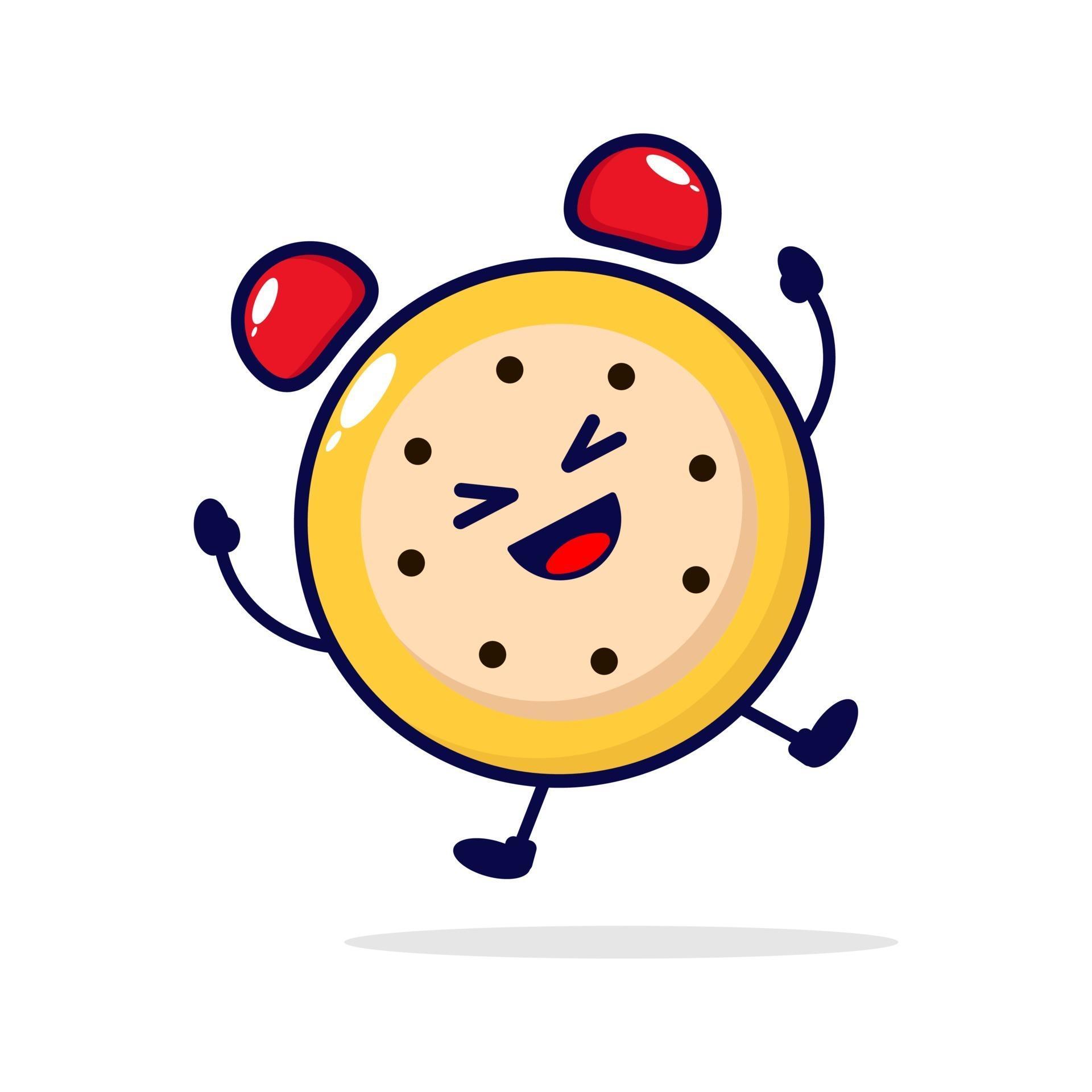 Clock Happy Cute Character Illustration 2043785 Vector Art At Vecteezy