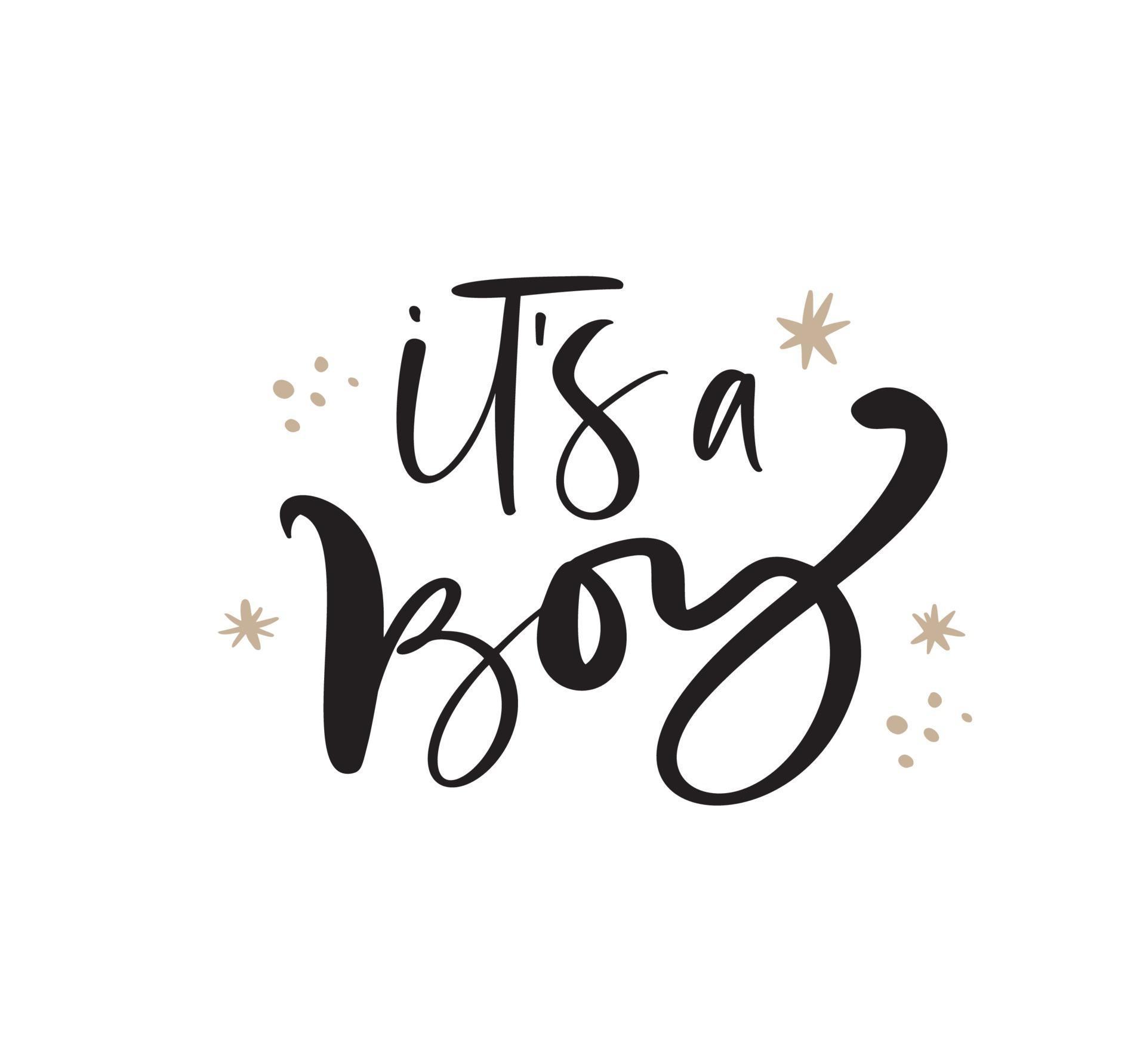 It's a boy vector handwritten calligraphy baby lettering text. Children ... It's a boy vector handwritten calligraphy baby lettering text. Children ...