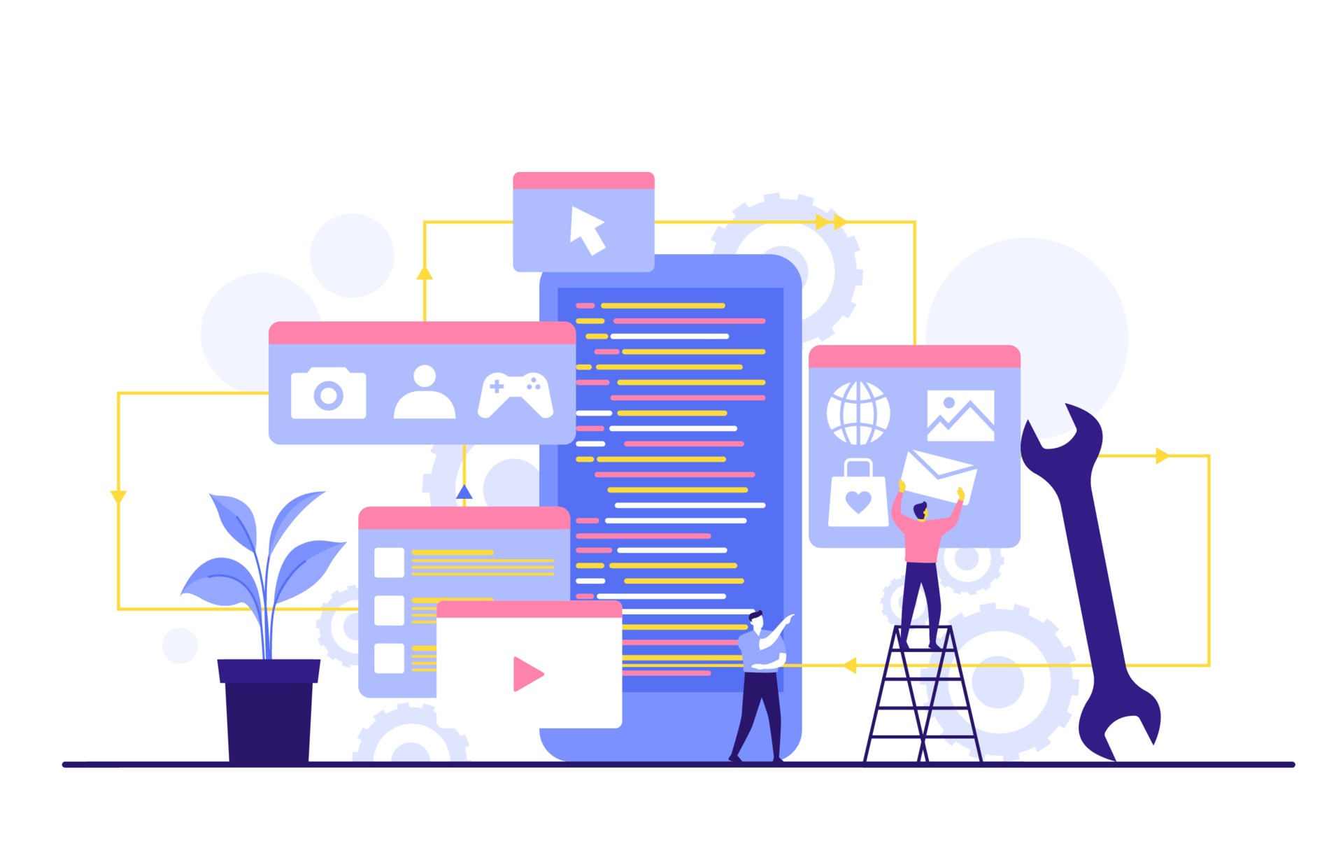 Programmers Developing Mobile App Flat Design Illustration 2045728 ... Programmers Developing Mobile App Flat Design Illustration 2045728 ...
