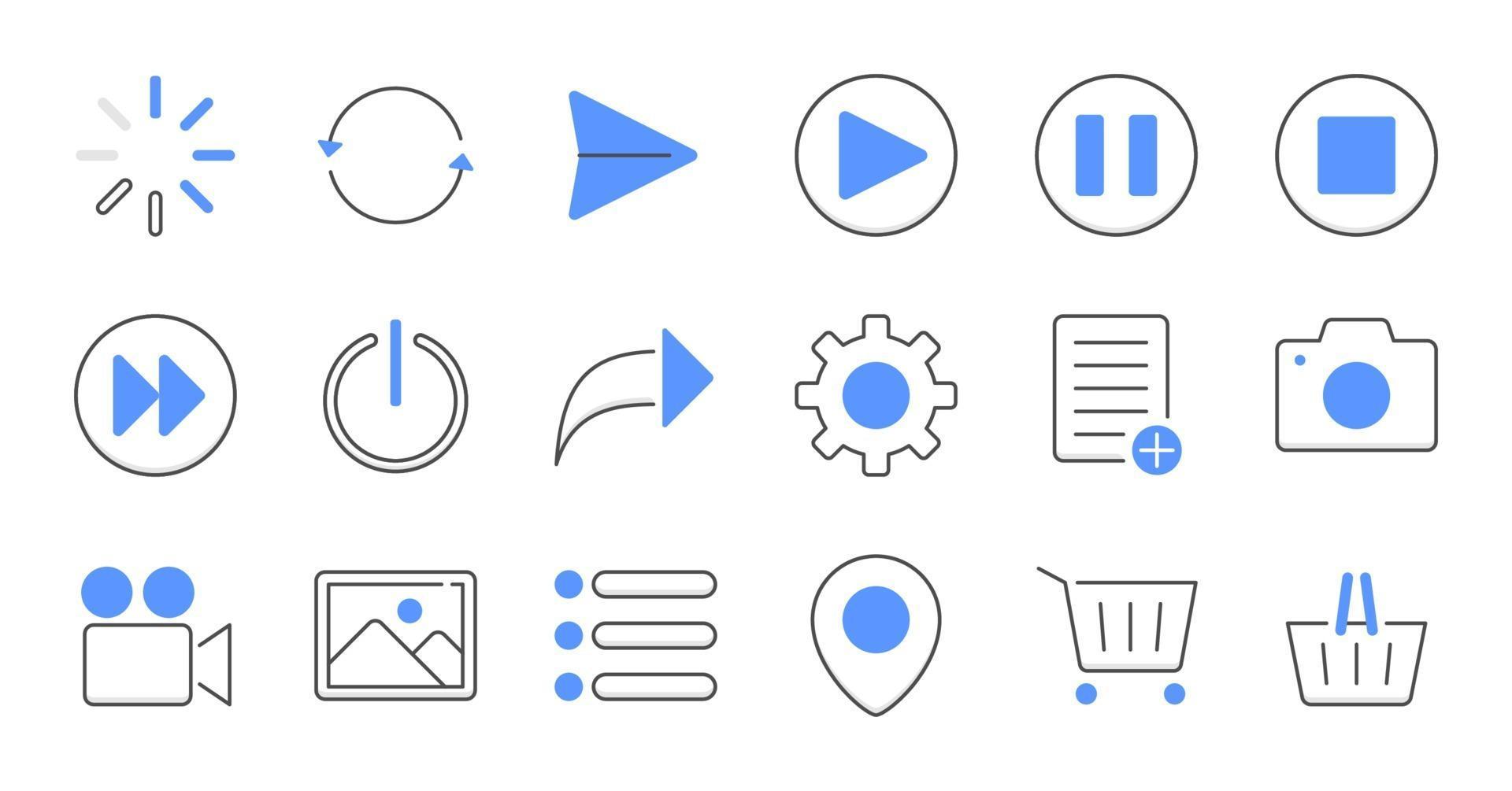 Colored line essential UI Icon set. 2045731 Vector Art at Vecteezy Colored line essential UI Icon set. 2045731 Vector Art at Vecteezy