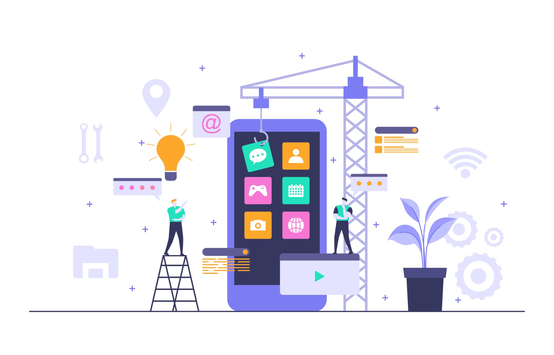 Programmers Developing Mobile App Flat Design Illustration 2045795 ... Programmers Developing Mobile App Flat Design Illustration 2045795 ...