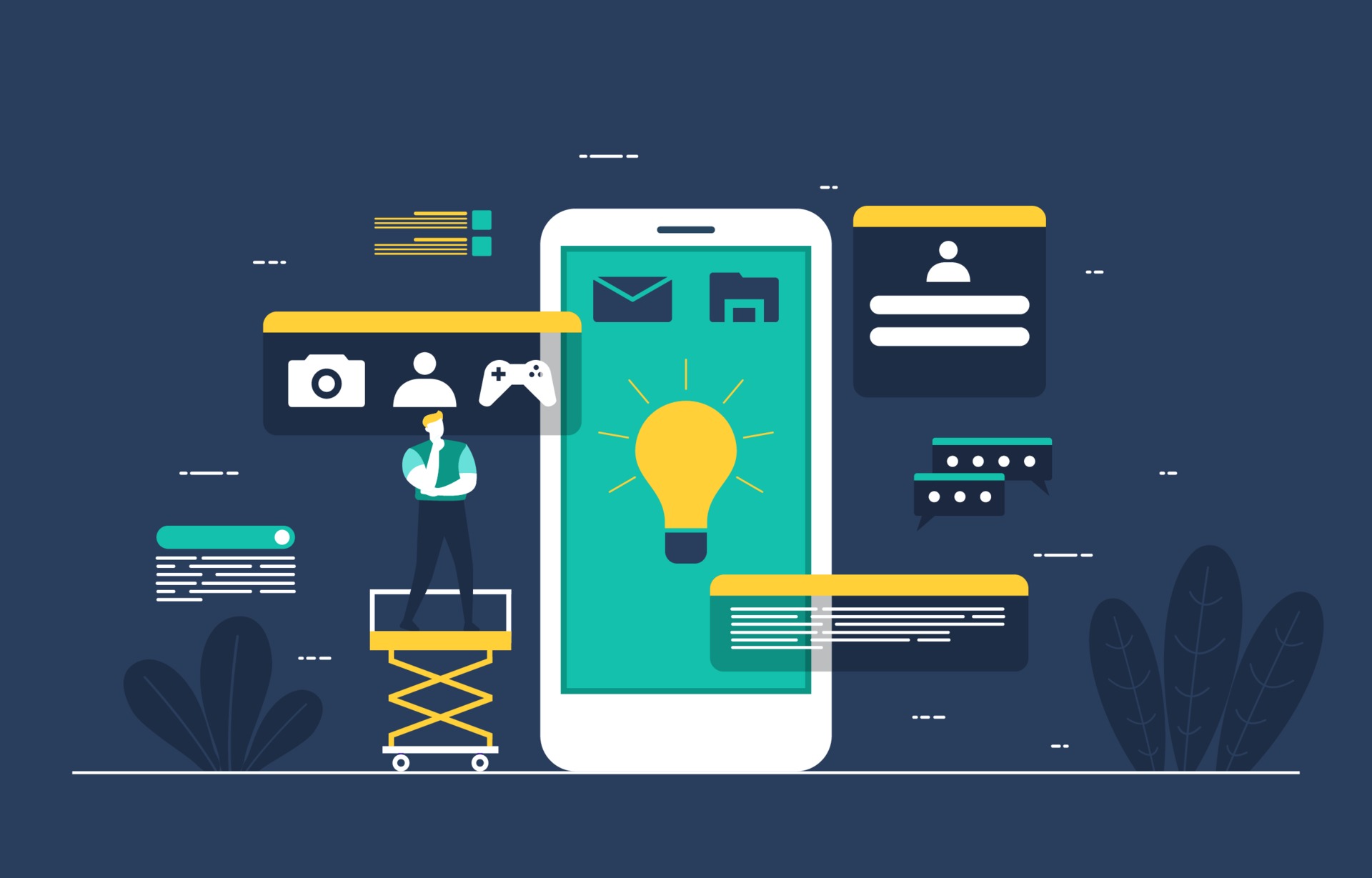 Programmers Developing Mobile App Flat Design Illustration 2045900 ... Programmers Developing Mobile App Flat Design Illustration 2045900 ...
