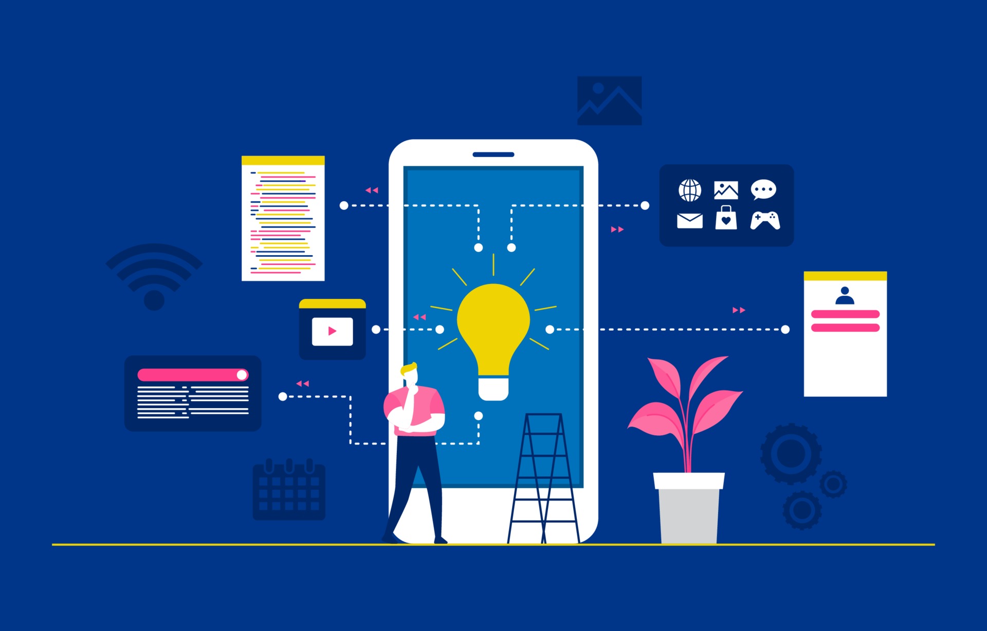 Programmers Developing Mobile App Flat Design Illustration 2045918 ... Programmers Developing Mobile App Flat Design Illustration 2045918 ...