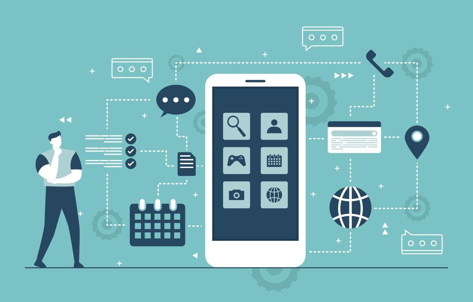 Programmers Developing Mobile App Flat Design Illustration 2045933 ...