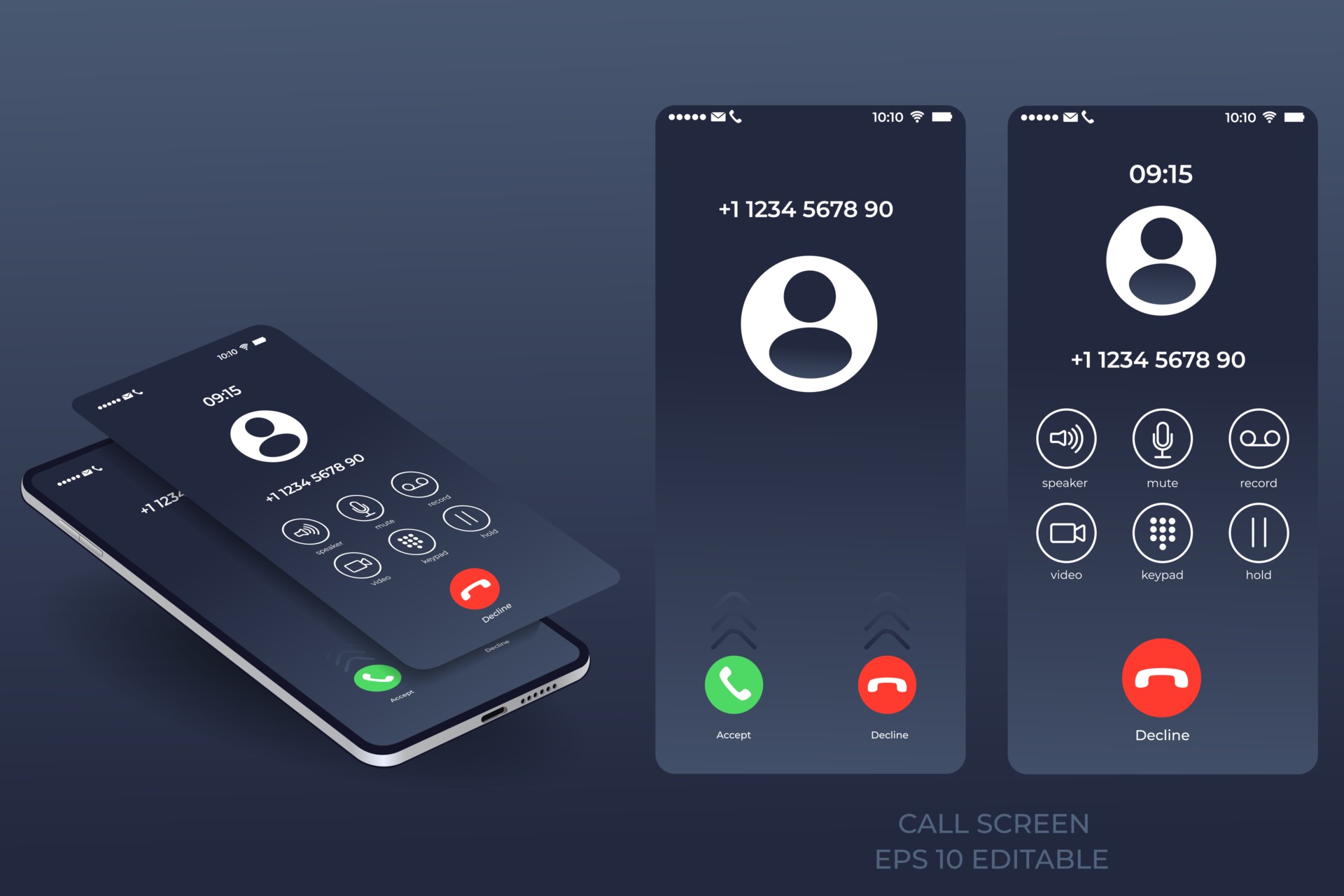 Call screen smartphone interface template, Mobile app design layout, UI ... Call screen smartphone interface template, Mobile app design layout, UI ...