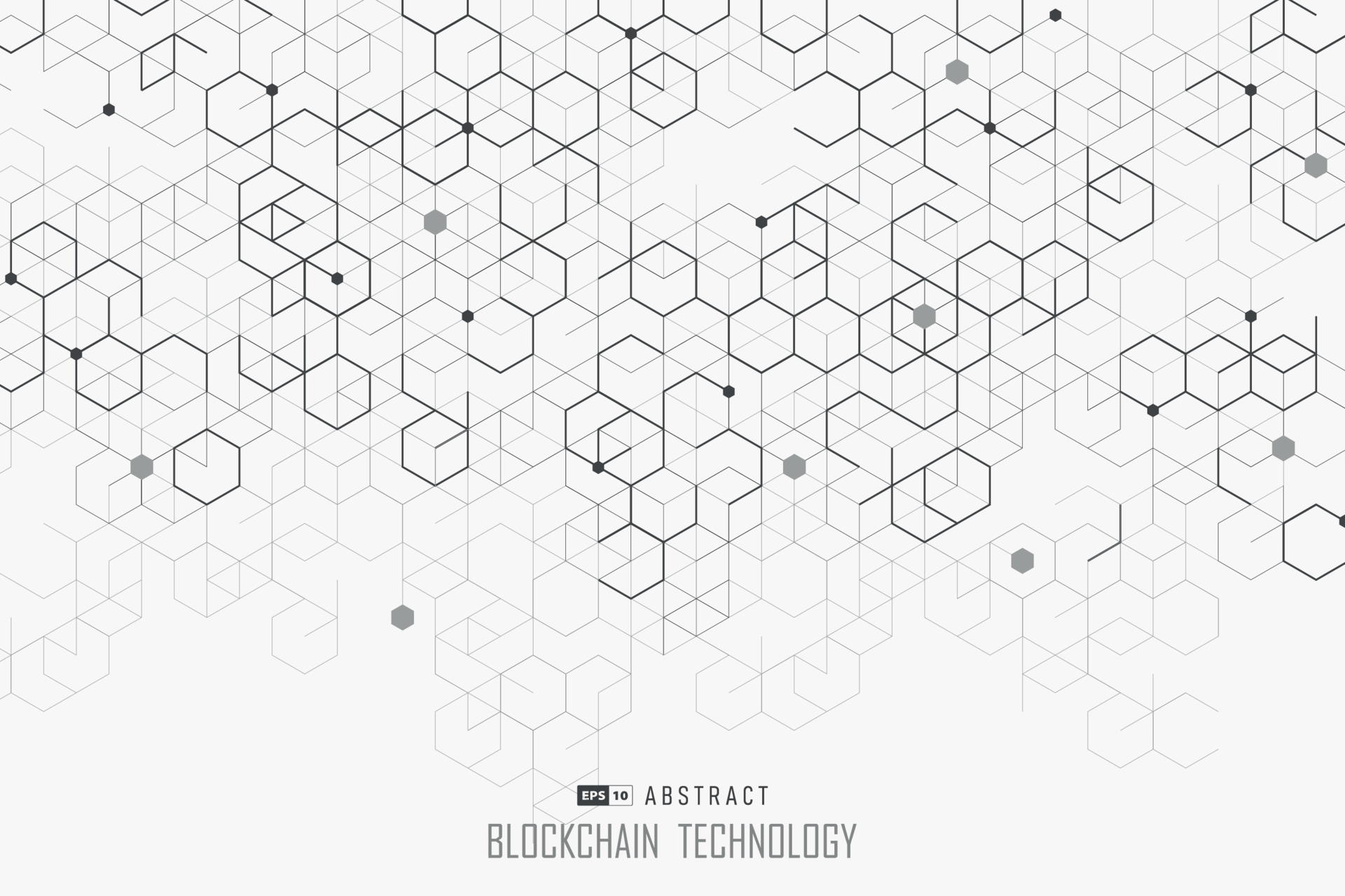 Abstract Blockchain Technology Design Of Hexagonal Style Background