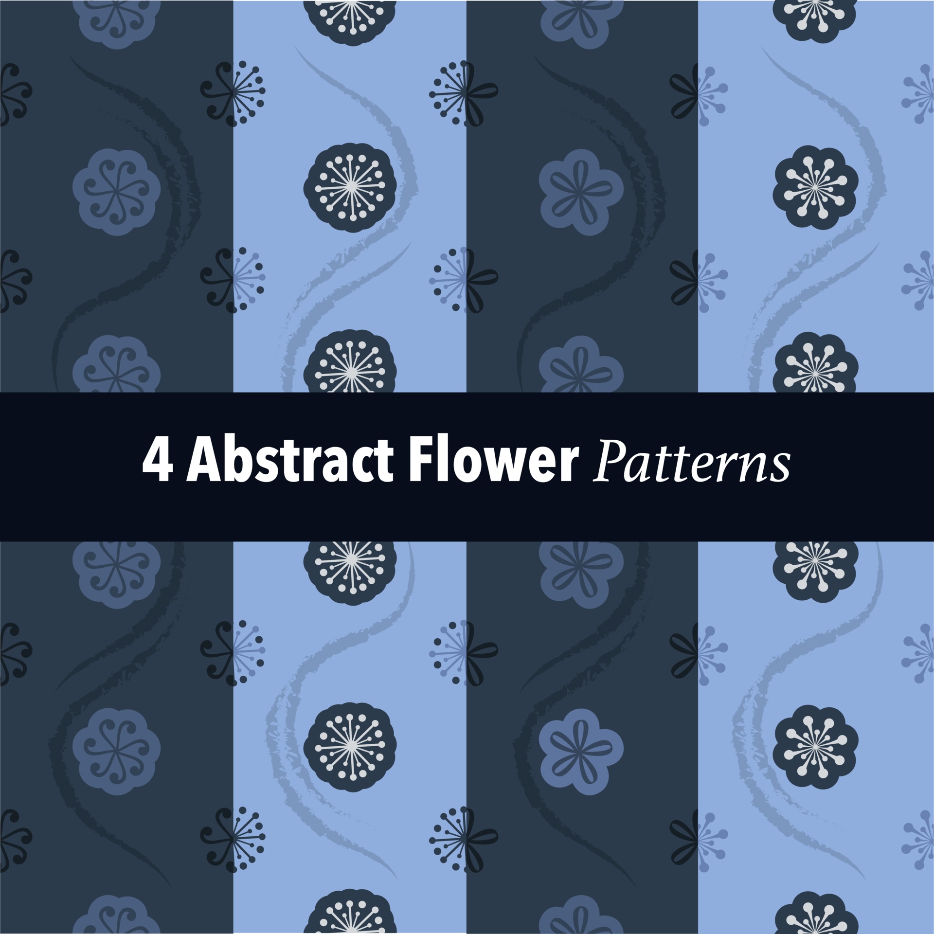 4 abstract flower patterns set 2048233 Vector Art at Vecteezy