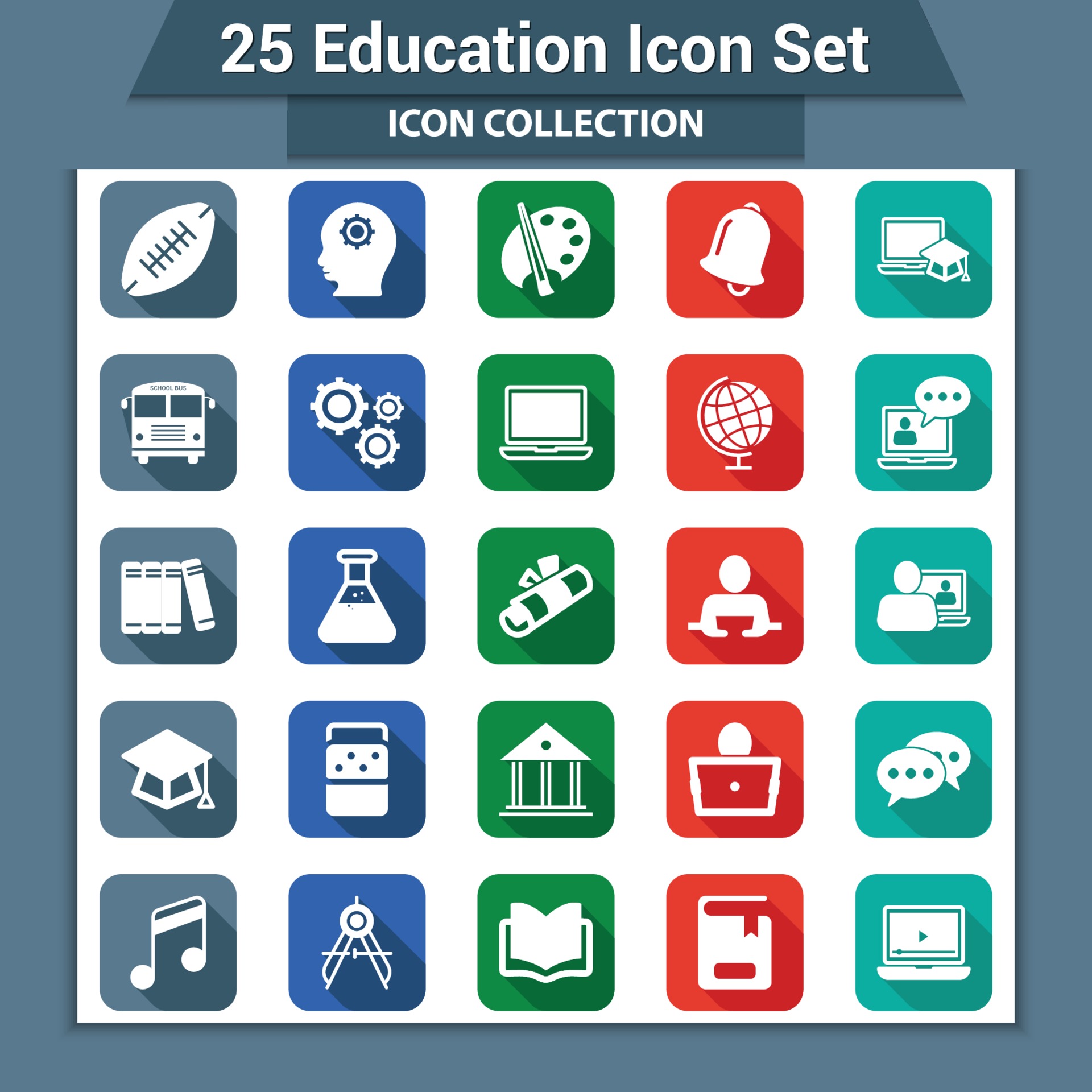 Education Icon Set 2048983 Vector Art at Vecteezy