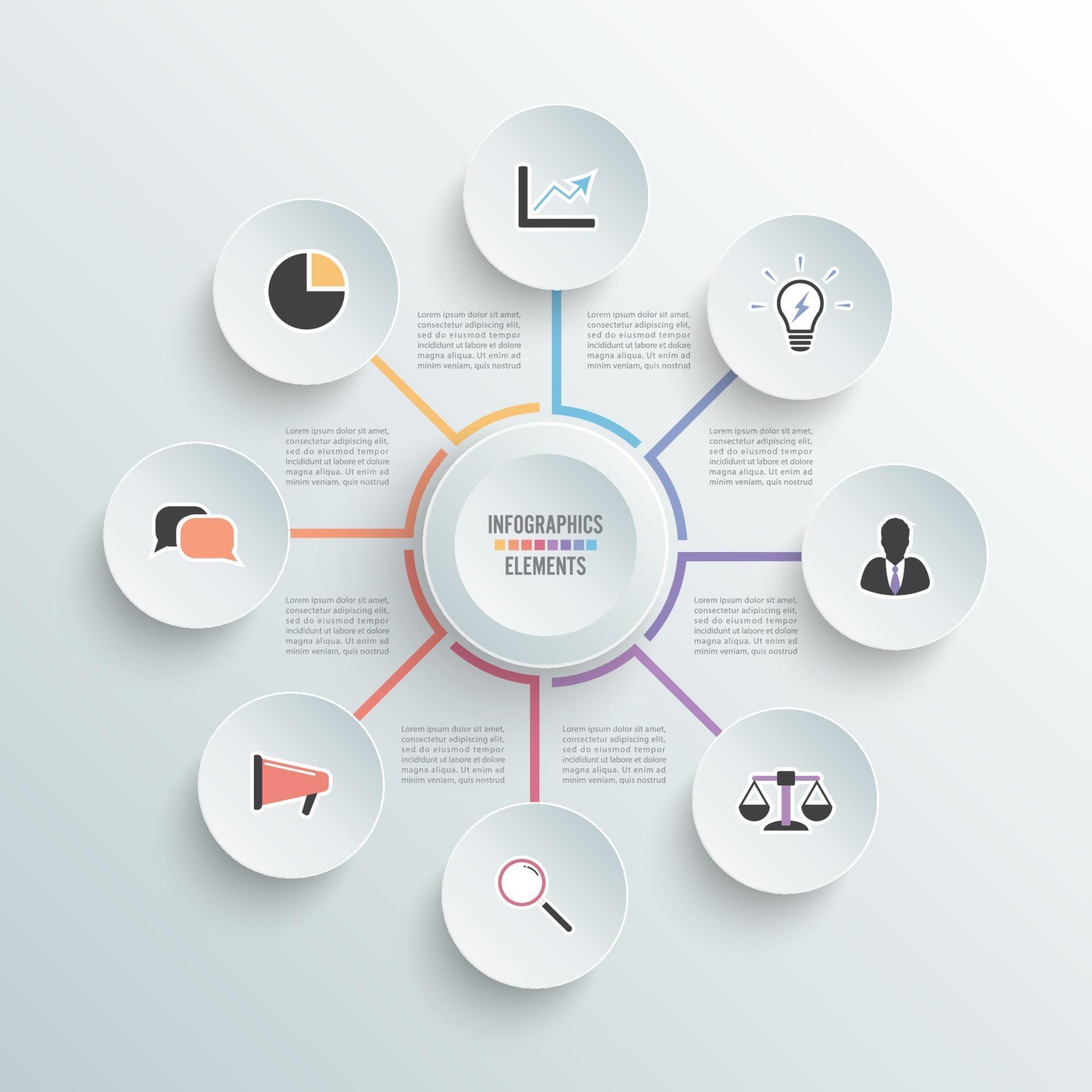 Vector illustration infographics. Business concept with 8 options. For ...