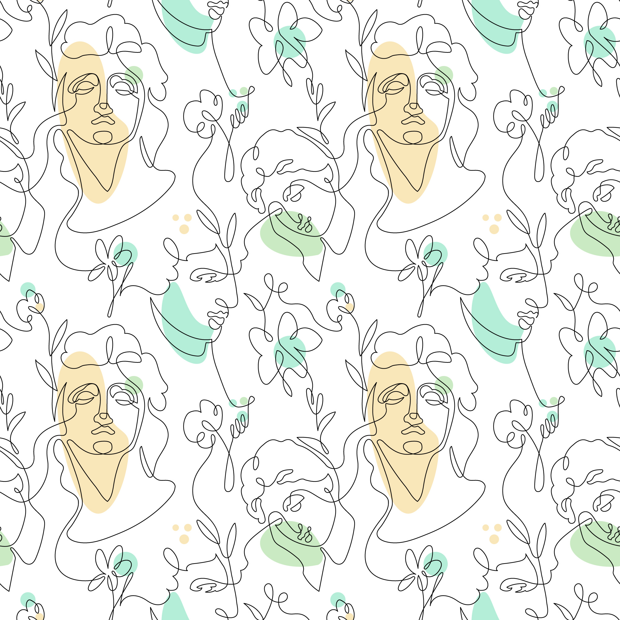 One Line Art Seamless Pattern Background 2058336 Vector Art at Vecteezy