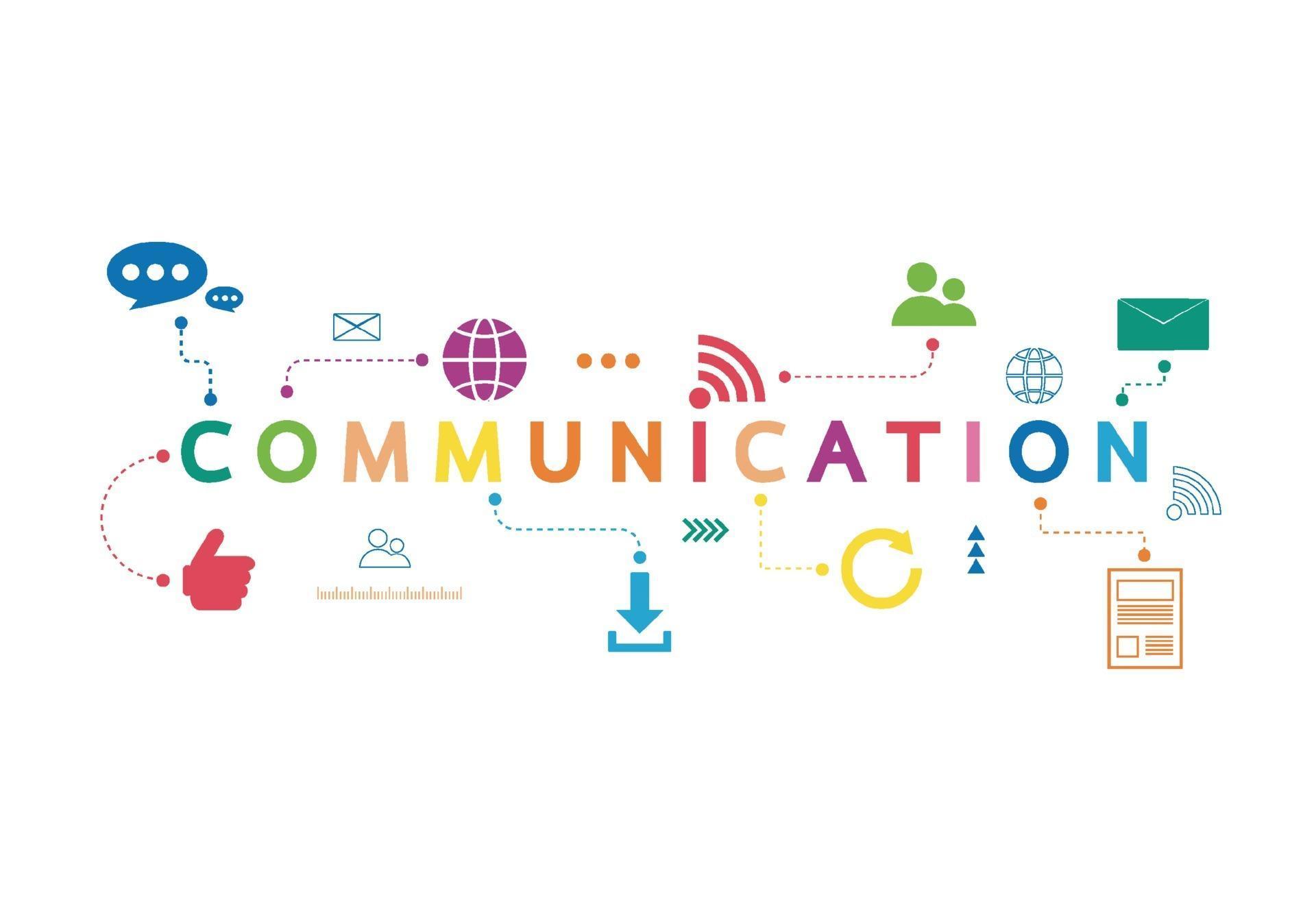 Vector illustration of a communication concept. The word communication ... Vector illustration of a communication concept. The word communication ...