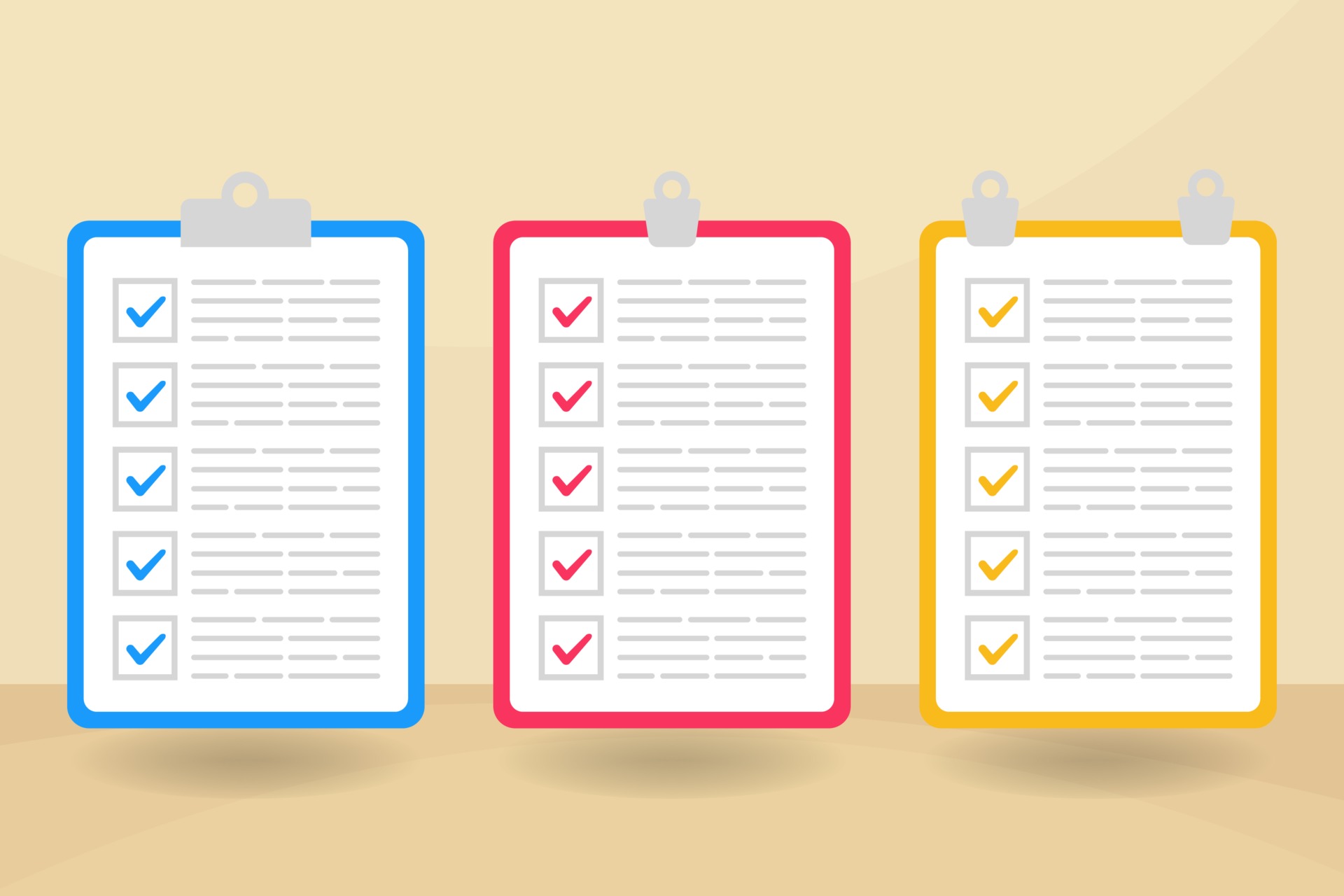 Colorful Check List Collection With Flat Design 2059369 Vector Art at ...