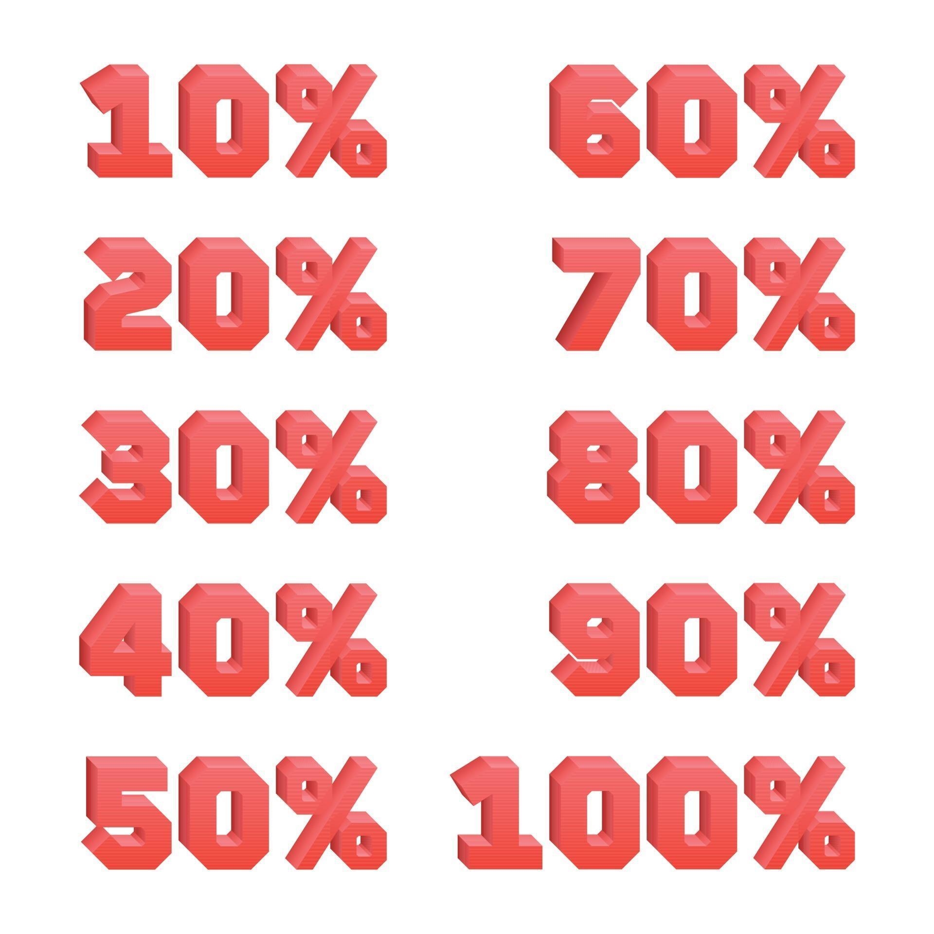Set Of 3d Discount Numbers From 10 To 100 Every 10 2059425 Vector Art set-of-3d-discount-numbers-from-10-to-100-every-10-2059425-vector-art