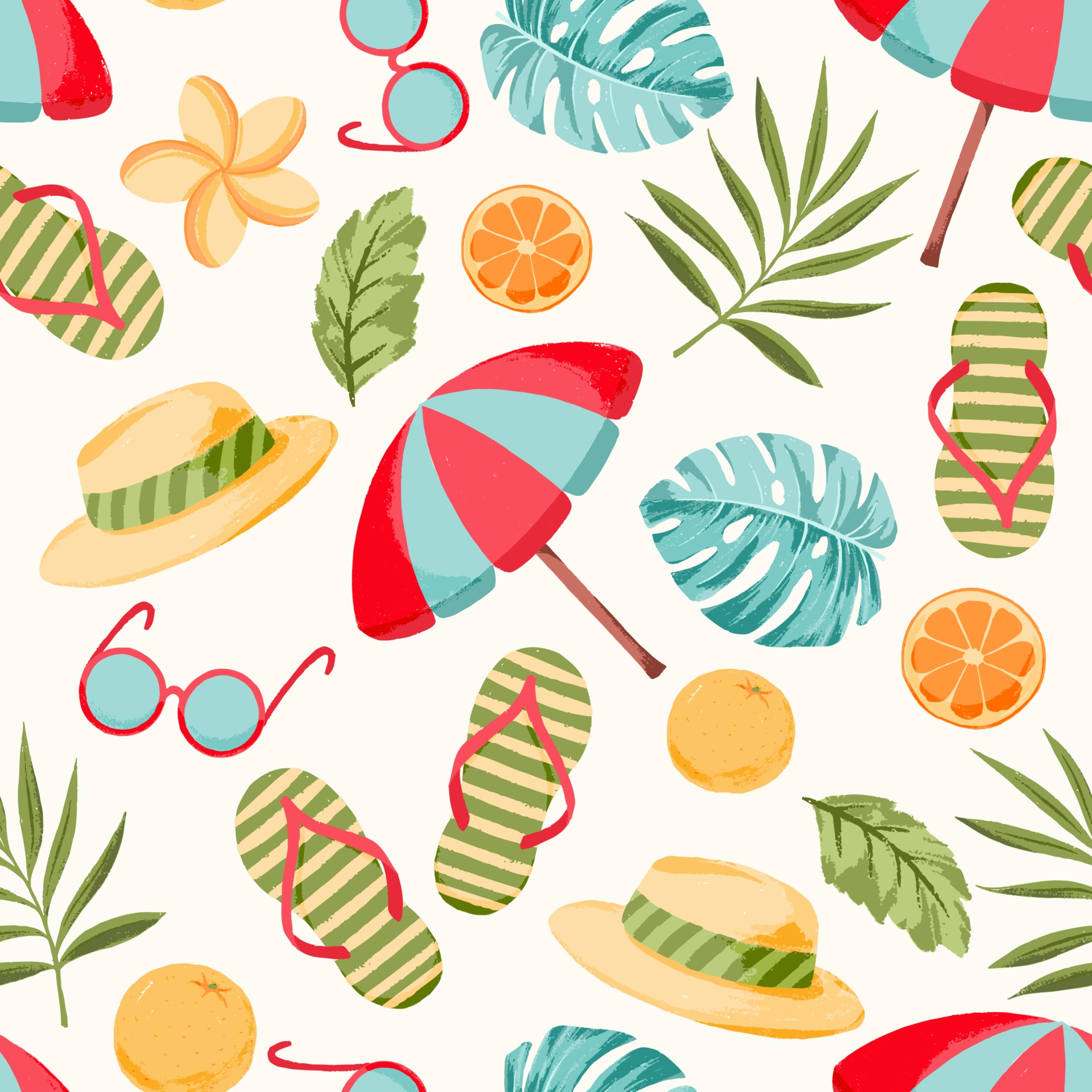 Summer elements seamless pattern 2061334 Vector Art at Vecteezy Summer elements seamless pattern 2061334 Vector Art at Vecteezy
