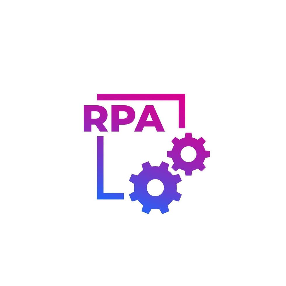 RPA vector icon with gears, robotic process automation concept.eps ... RPA vector icon with gears, robotic process automation concept.eps ...