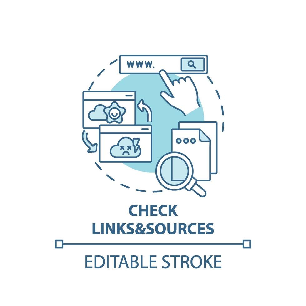 Checking links and sources concept icon 2061961 Vector Art at Vecteezy