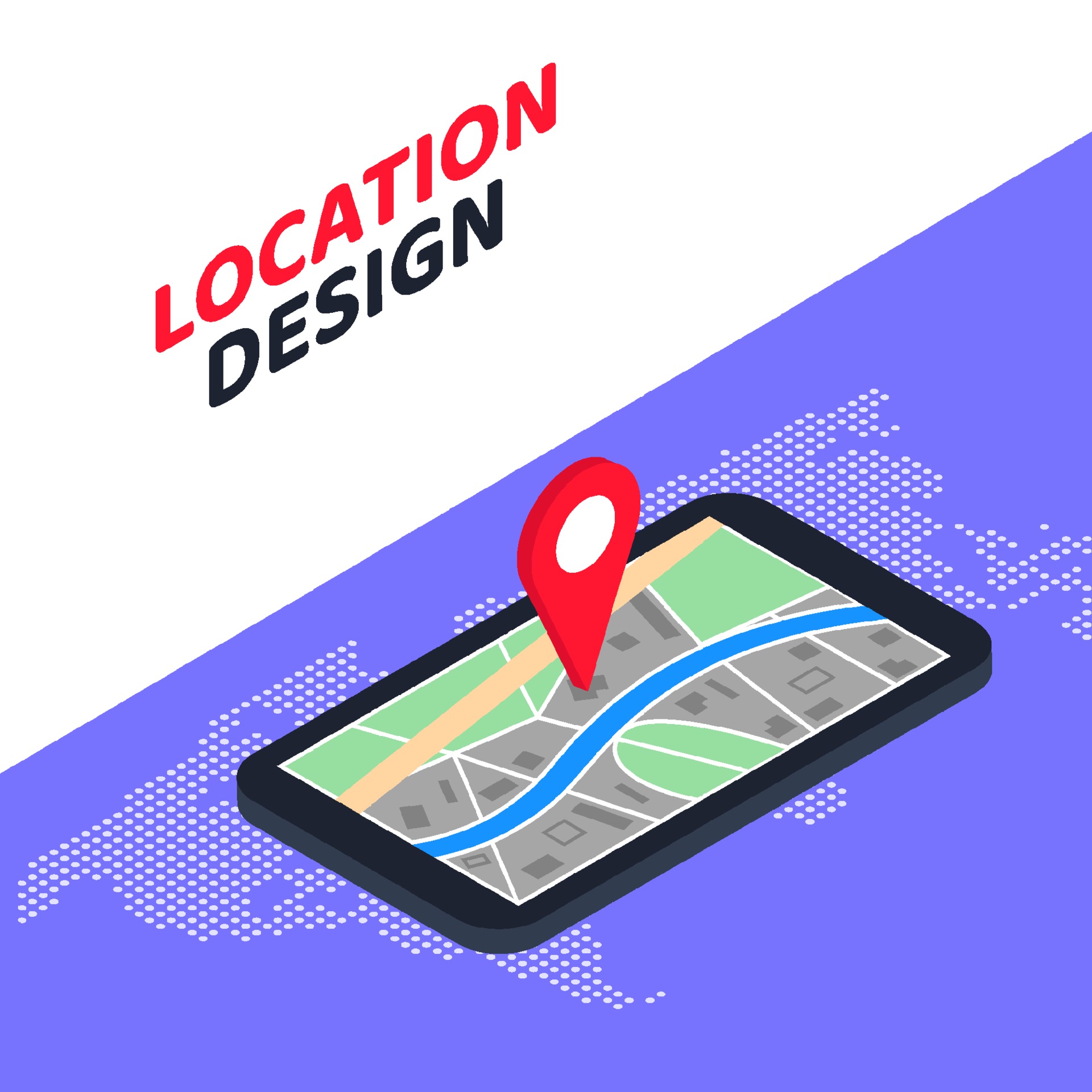 3d Isometric Mobile Gps Navigation Concept Location Design Vector