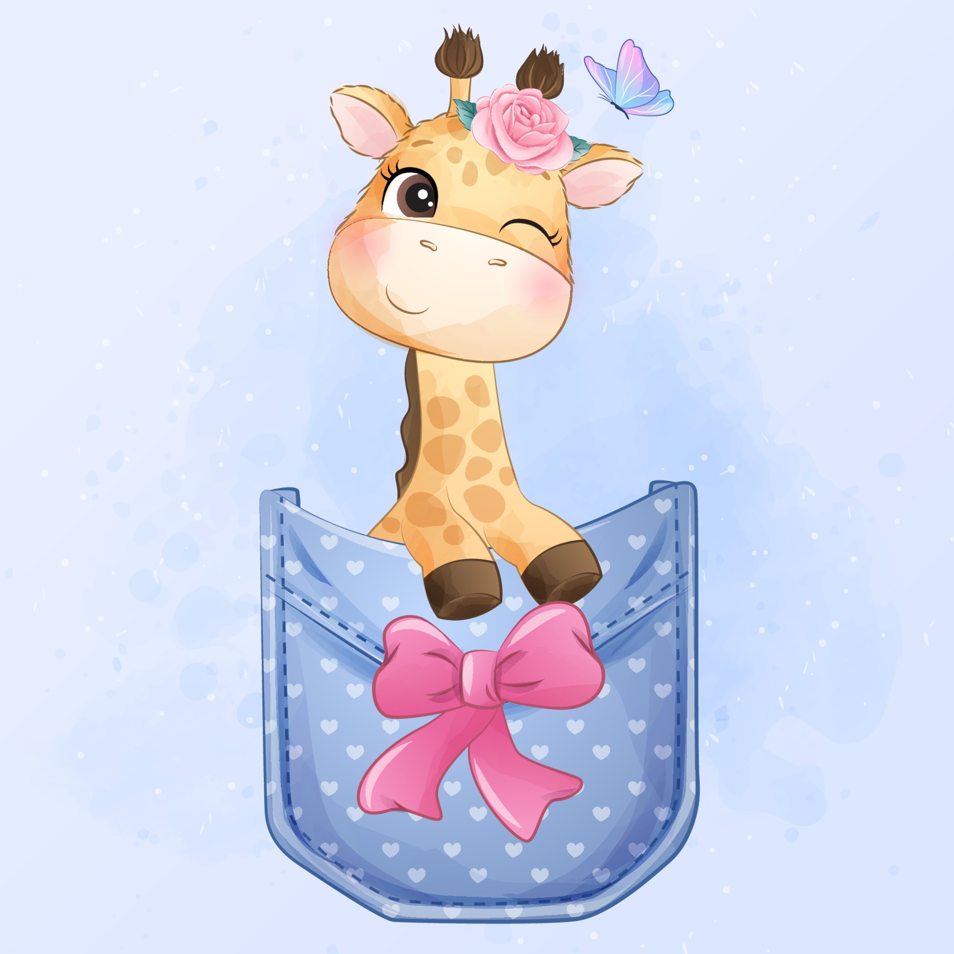 Blue Baby Giraffe Clip Art