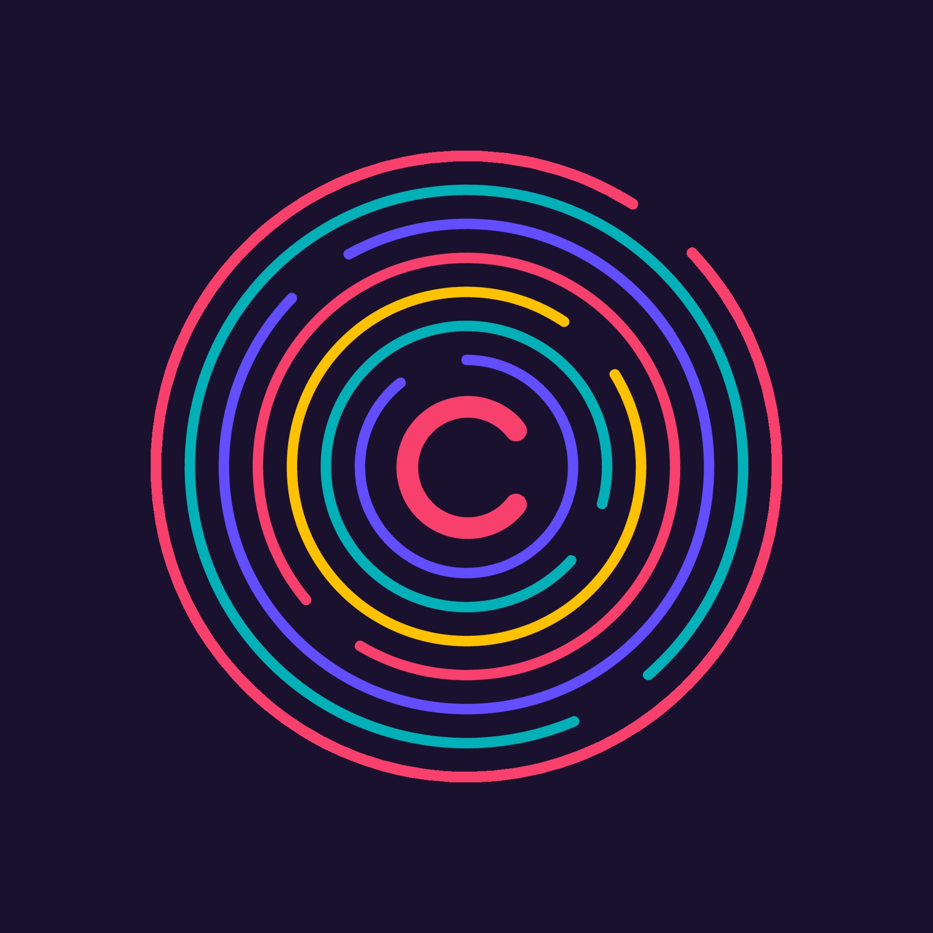 Creative Connection Icon Design Circular Network Data Geometric