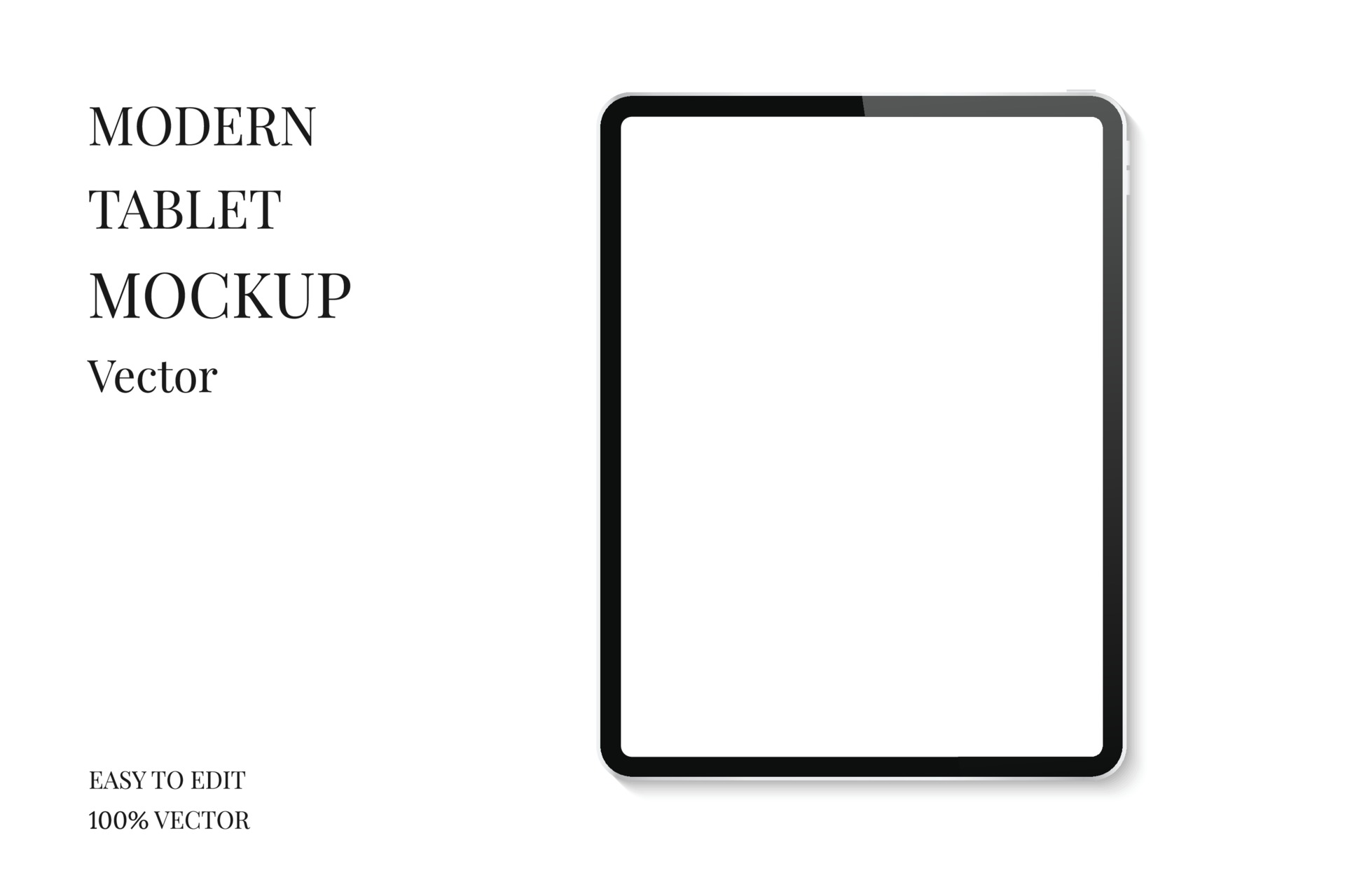 Tablet mockup vector. Modern tablet with empty screen. Realistic tablet ...