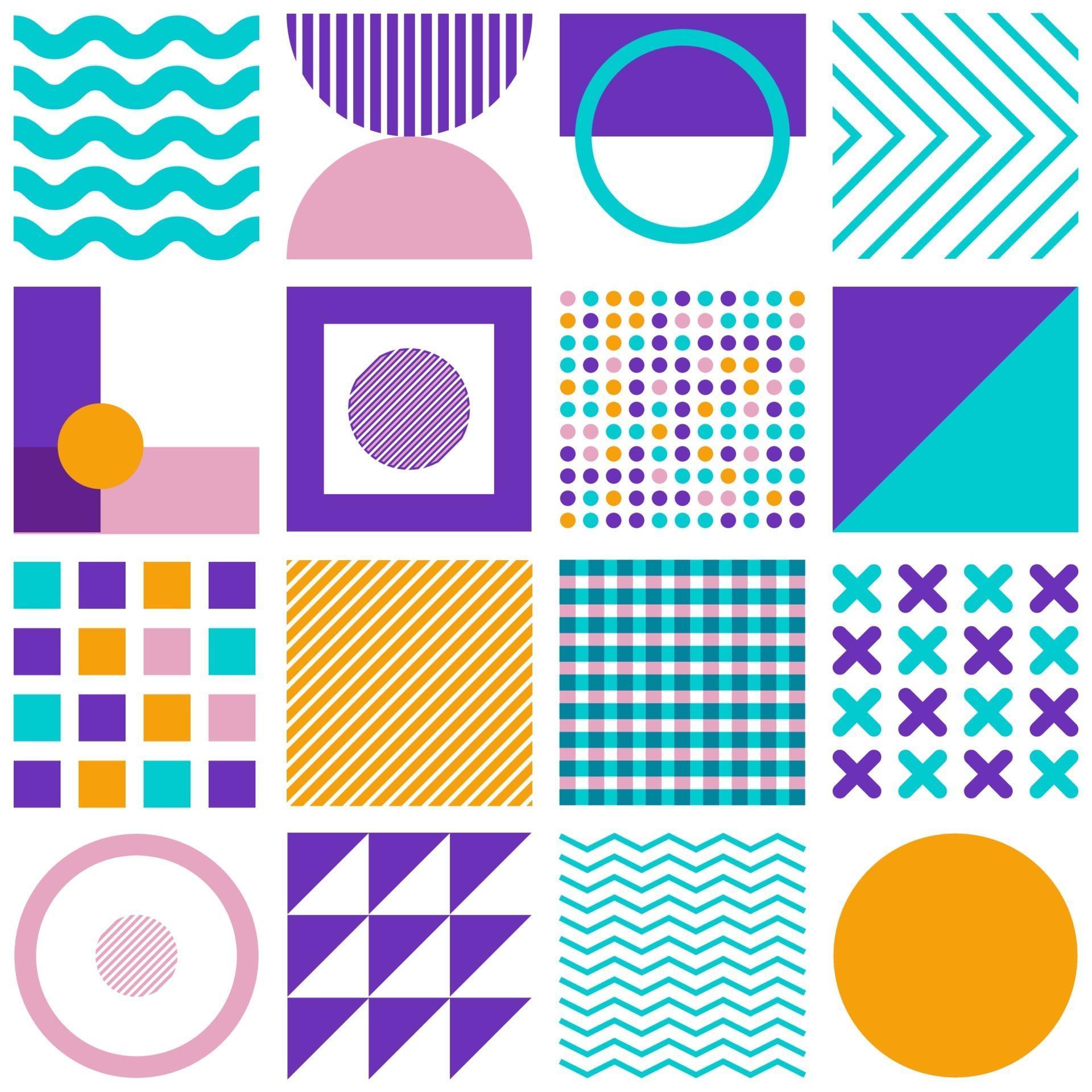 Geometric simple shapes minimal seamless pattern on white background ...