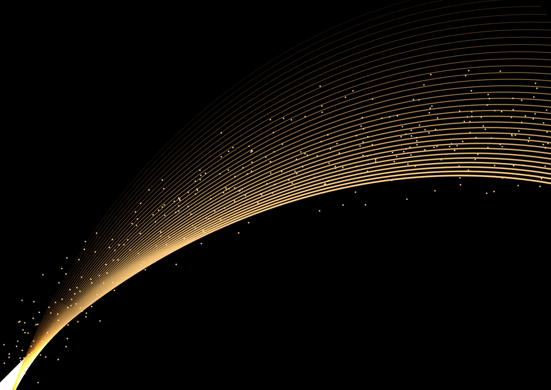Abstract Gold Curve Line Design Shiny Golden Moving Lines Element With Glitter Effect Black