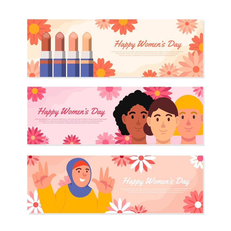 Women's Day Diversity Banner Set 2072444 Vector Art at Vecteezy