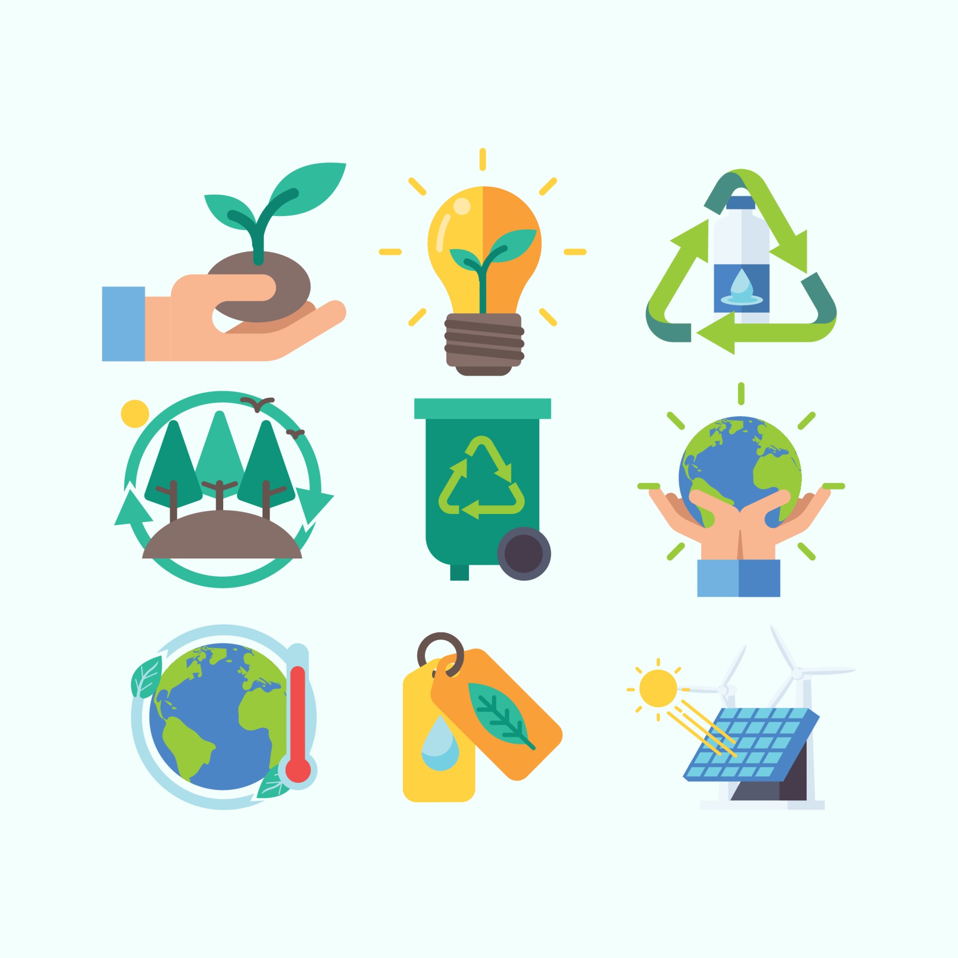 Set of Earth Day Icons 2072929 Vector Art at Vecteezy