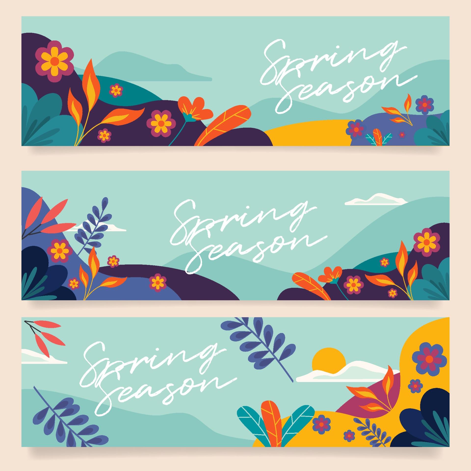 Pretty Colorfull Spring Season 2073174 Vector Art at Vecteezy