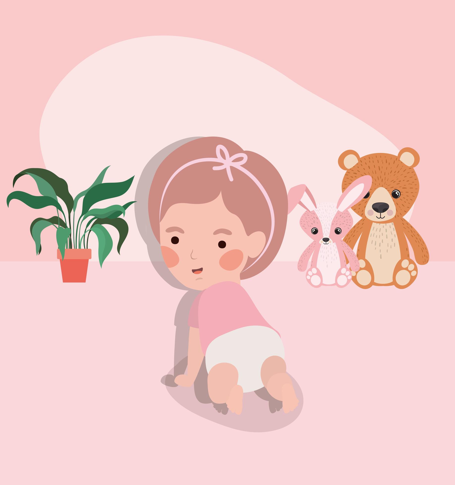 little baby girl crawling character 2074670 Vector Art at Vecteezy