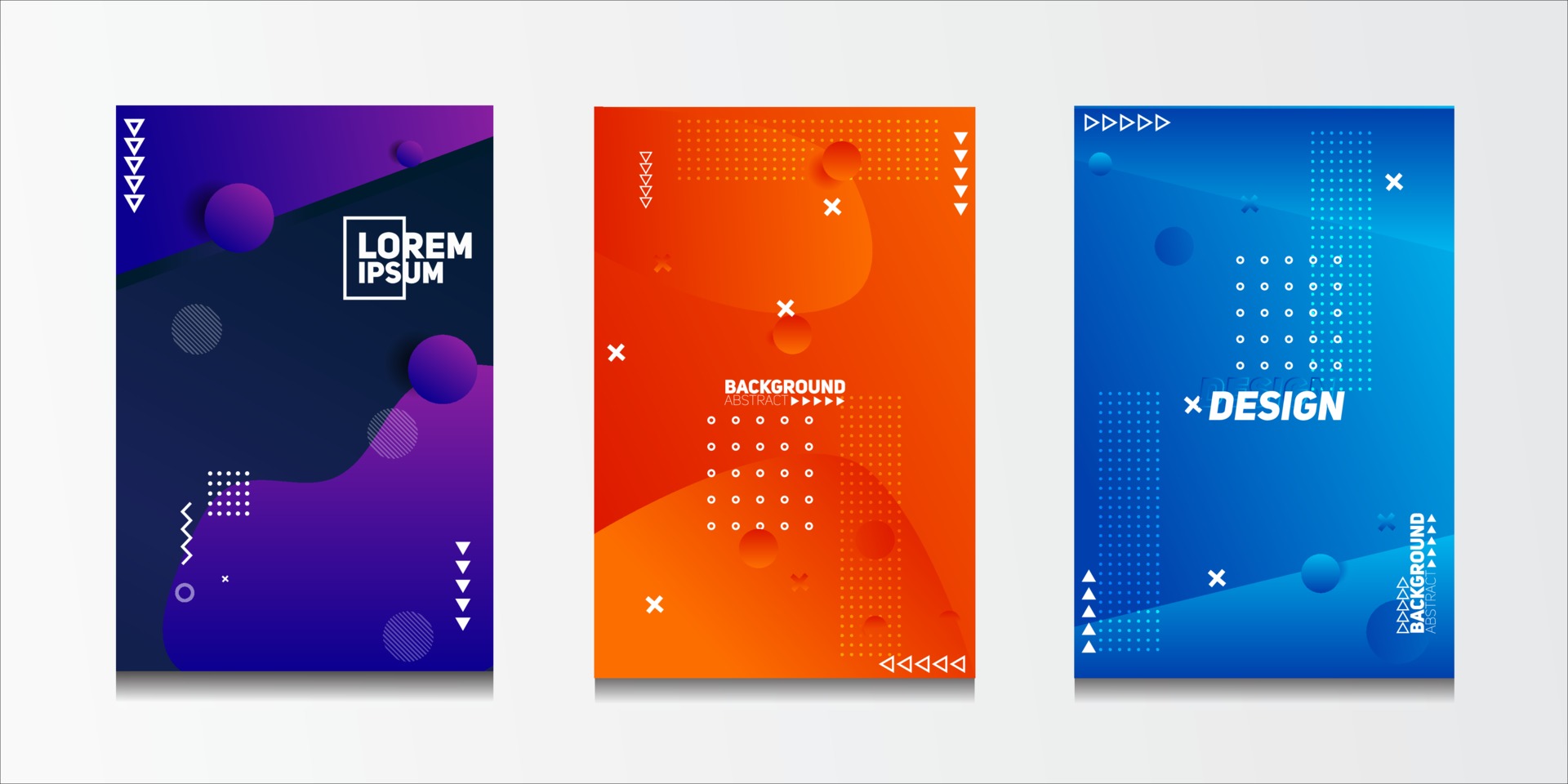 Background set of abstract geometric patterns with line and halftone ...