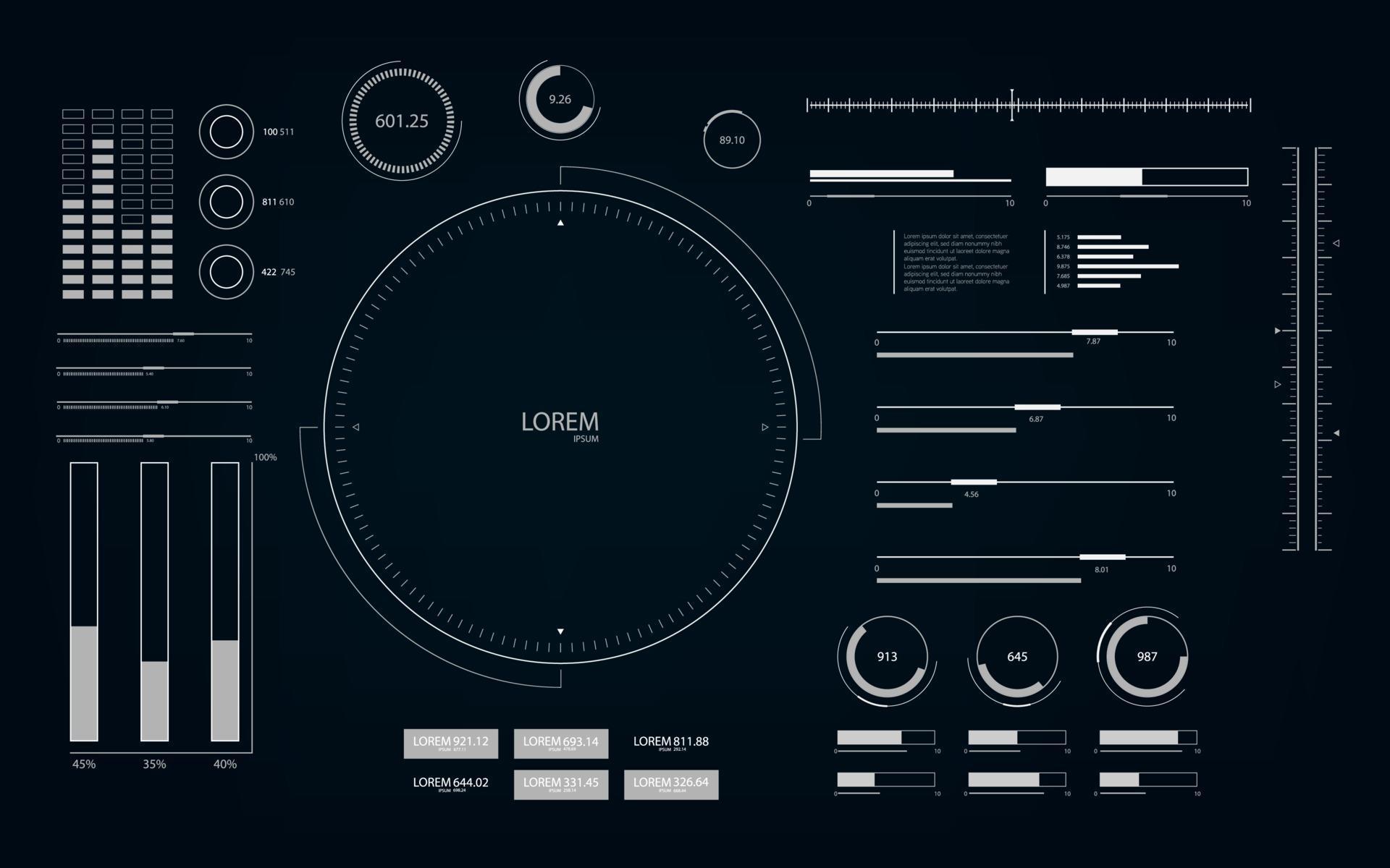 Futuristic user interface with HUD and infographic elements. Looped ...