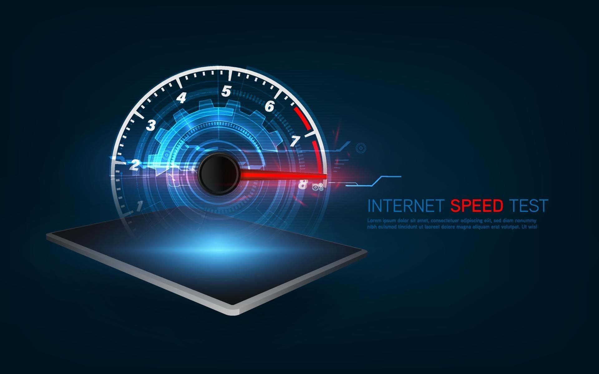 Internet speed test smartphone interface vector template. Mobile app ... Internet speed test smartphone interface vector template. Mobile app ...