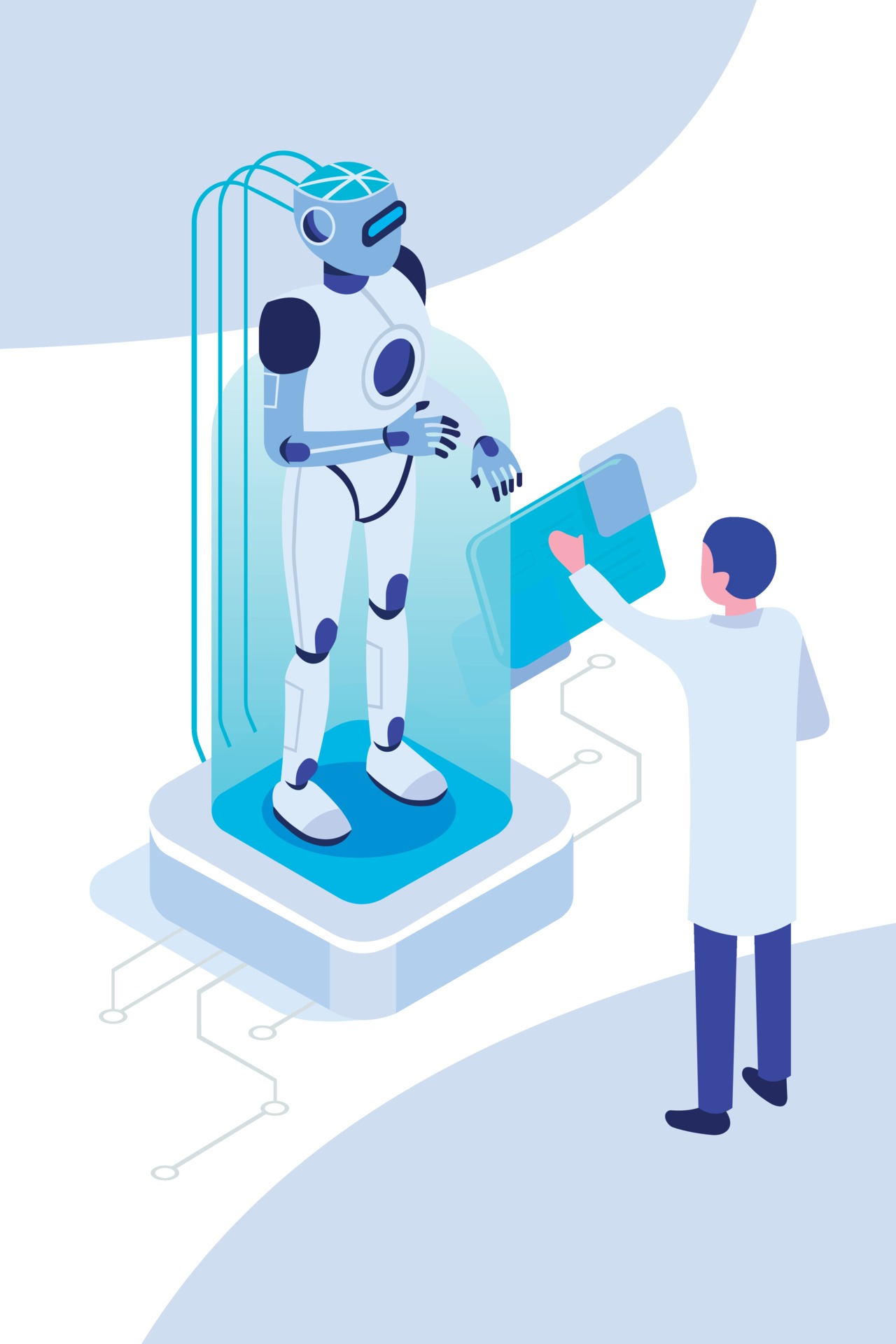 Artificial intelligence. Robotics. A scientist builds a robot 2083882 ...