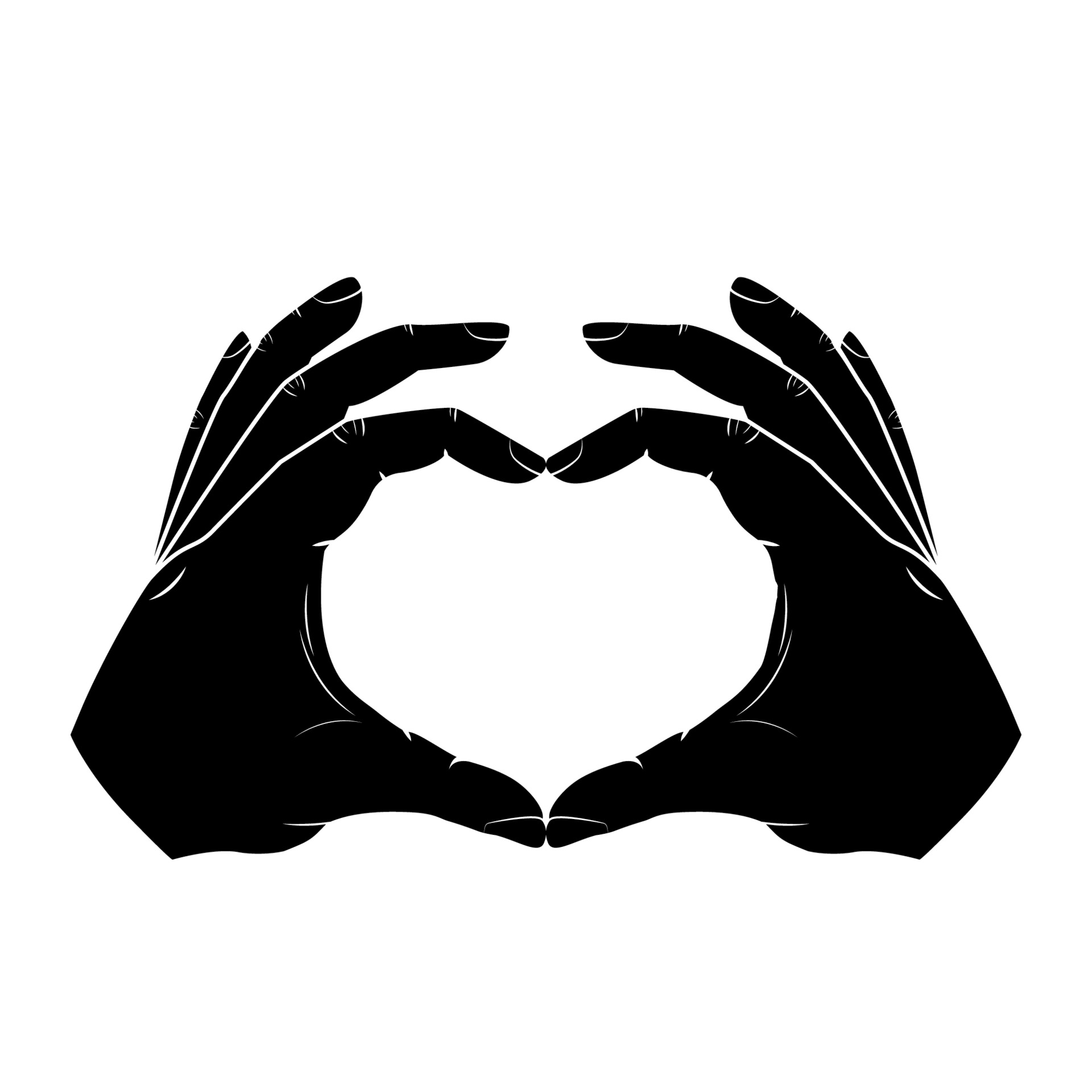 Vector hands making shape of heart on white background, vector ... Vector hands making shape of heart on white background, vector ...