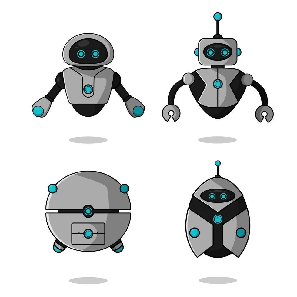 Cute Flying Robot Mascot Set 2084522 Vector Art at Vecteezy