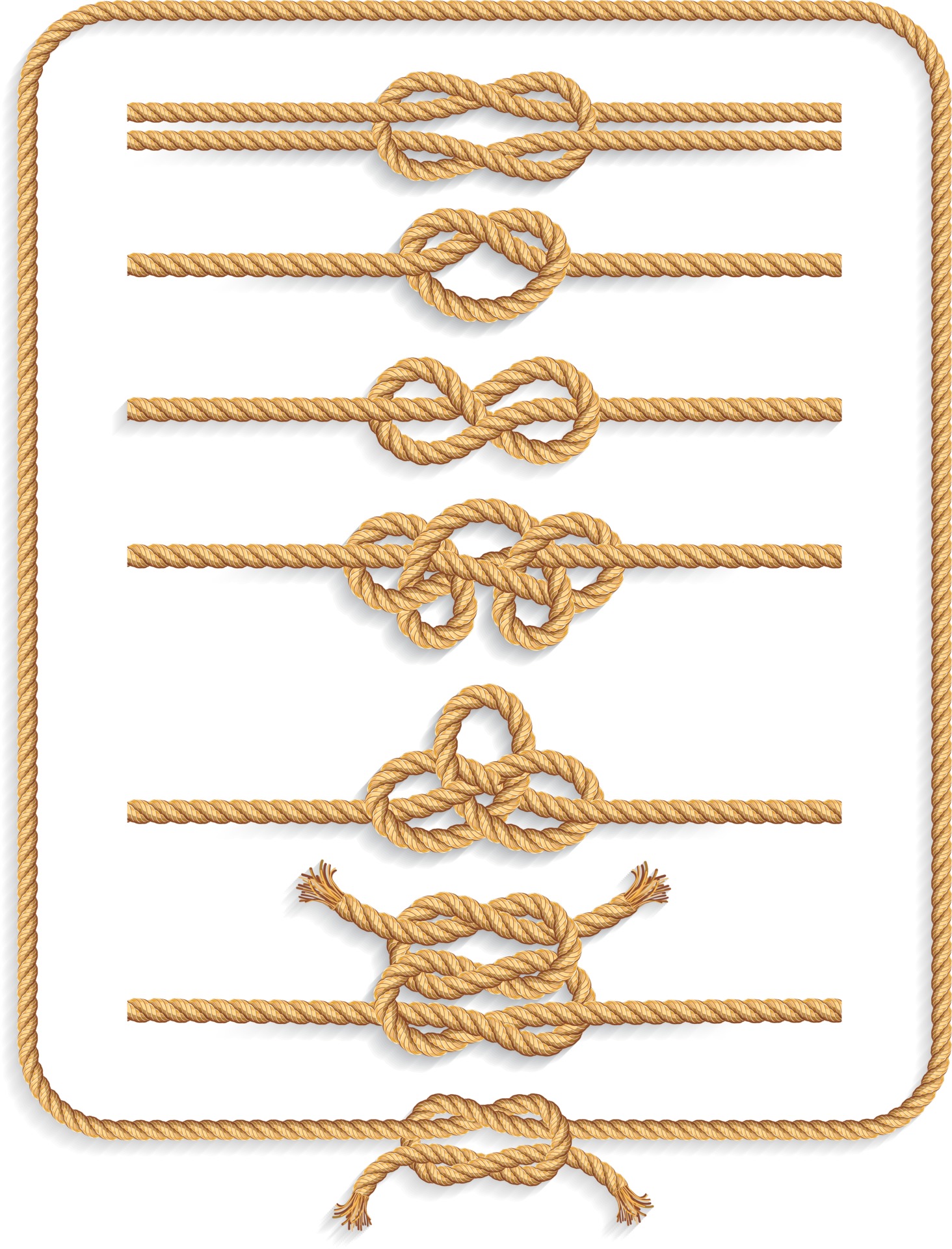 Rope knots collection. Vector illustrations. 2090793 Vector Art at Vecteezy