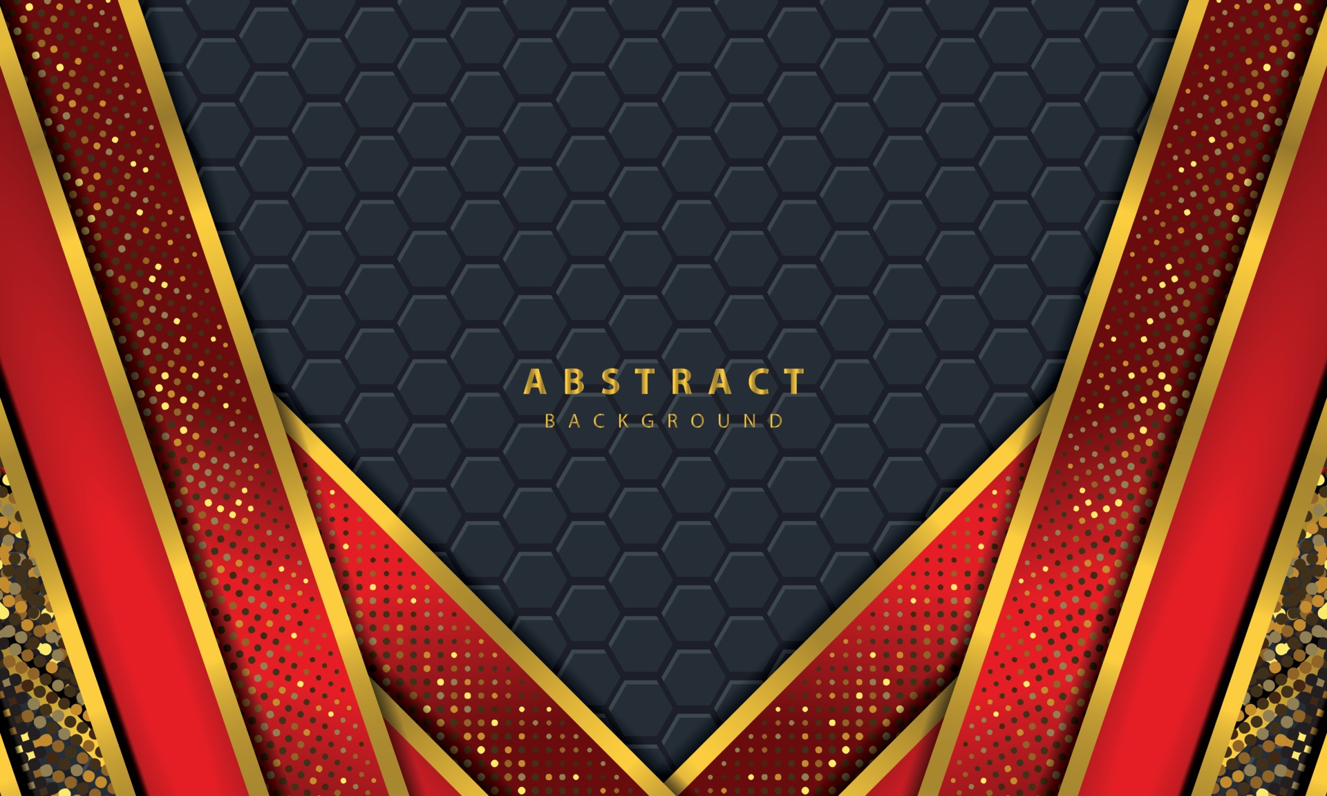 Dark Abstract Background With Black Overlap Layers Texture With Golden