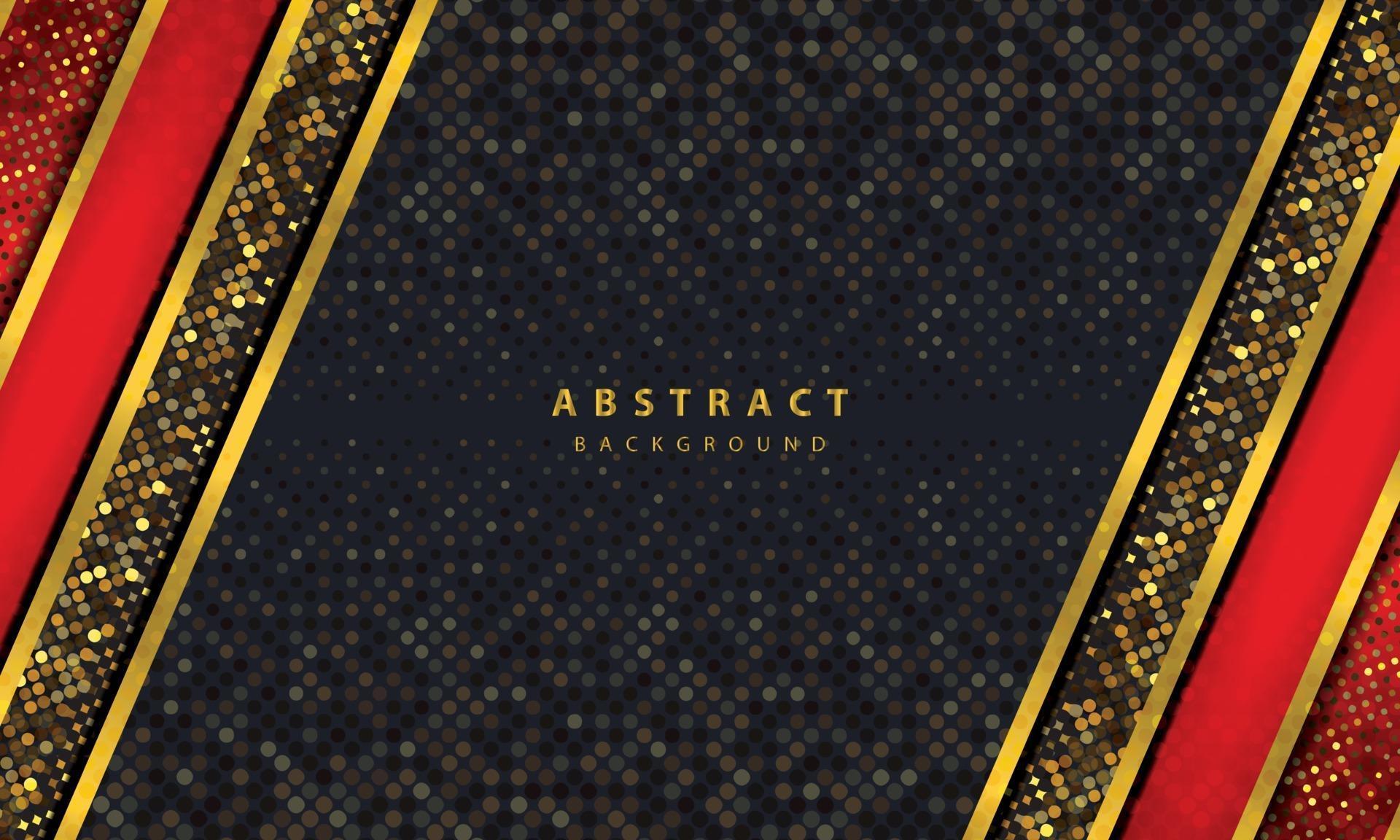 Dark Abstract Background With Black Overlap Layers Texture With Golden
