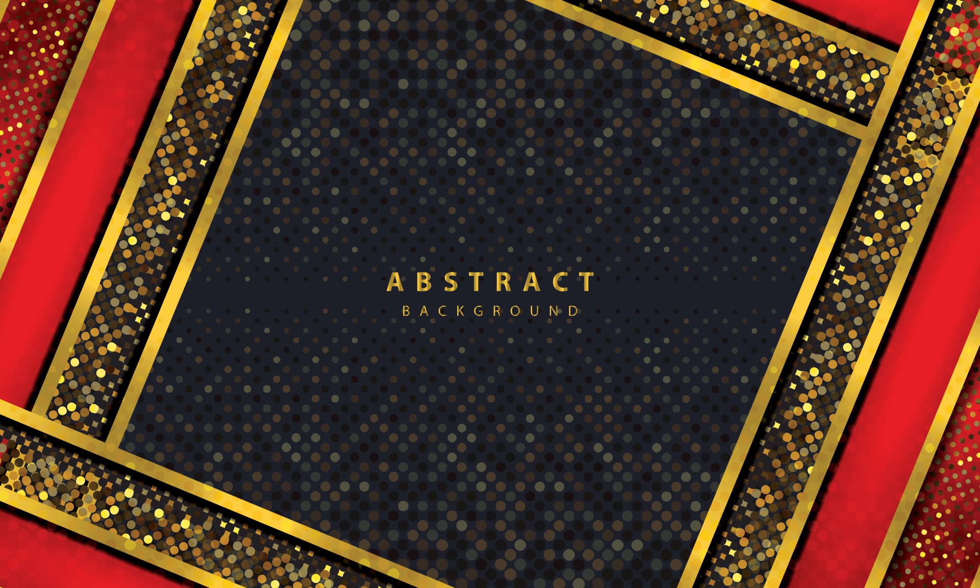 Dark Abstract Background With Black Overlap Layers Texture With Golden Line Effect Element