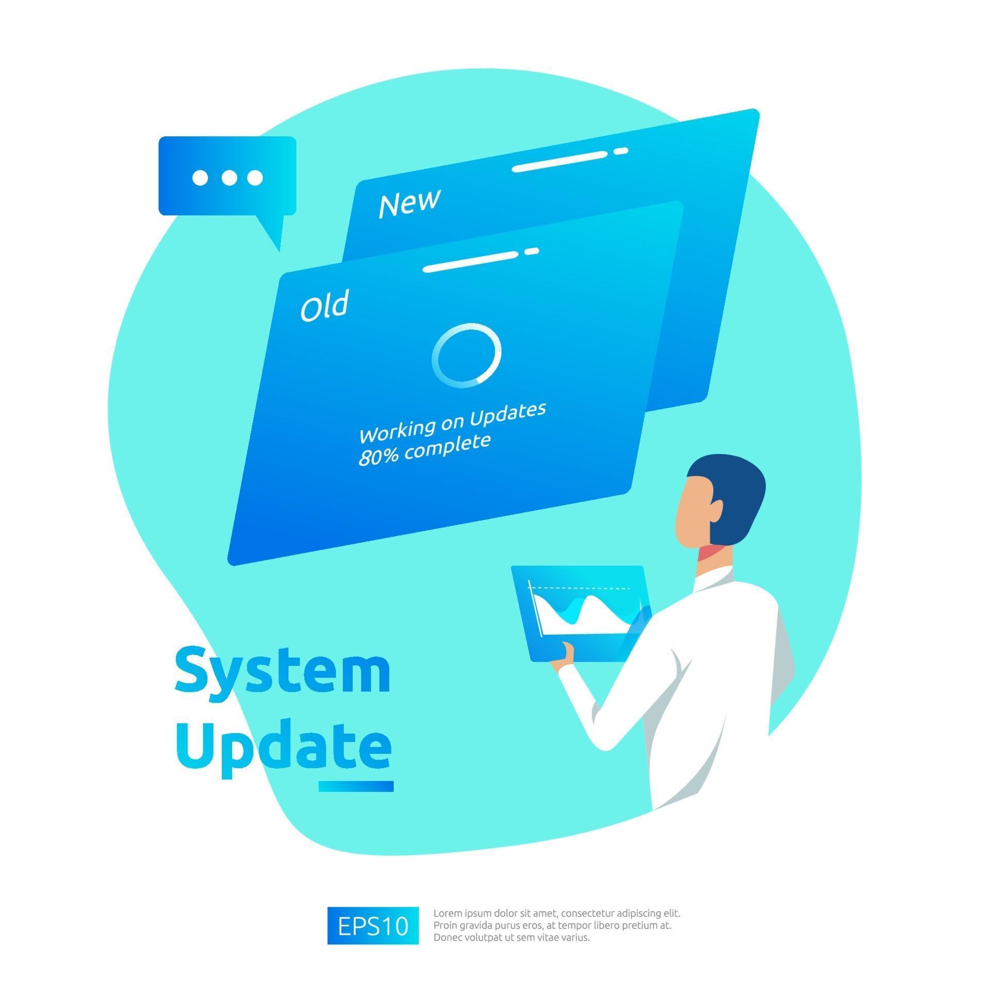 Update Progress Concept Of Operation System Data Synchronize Process And Installation Program