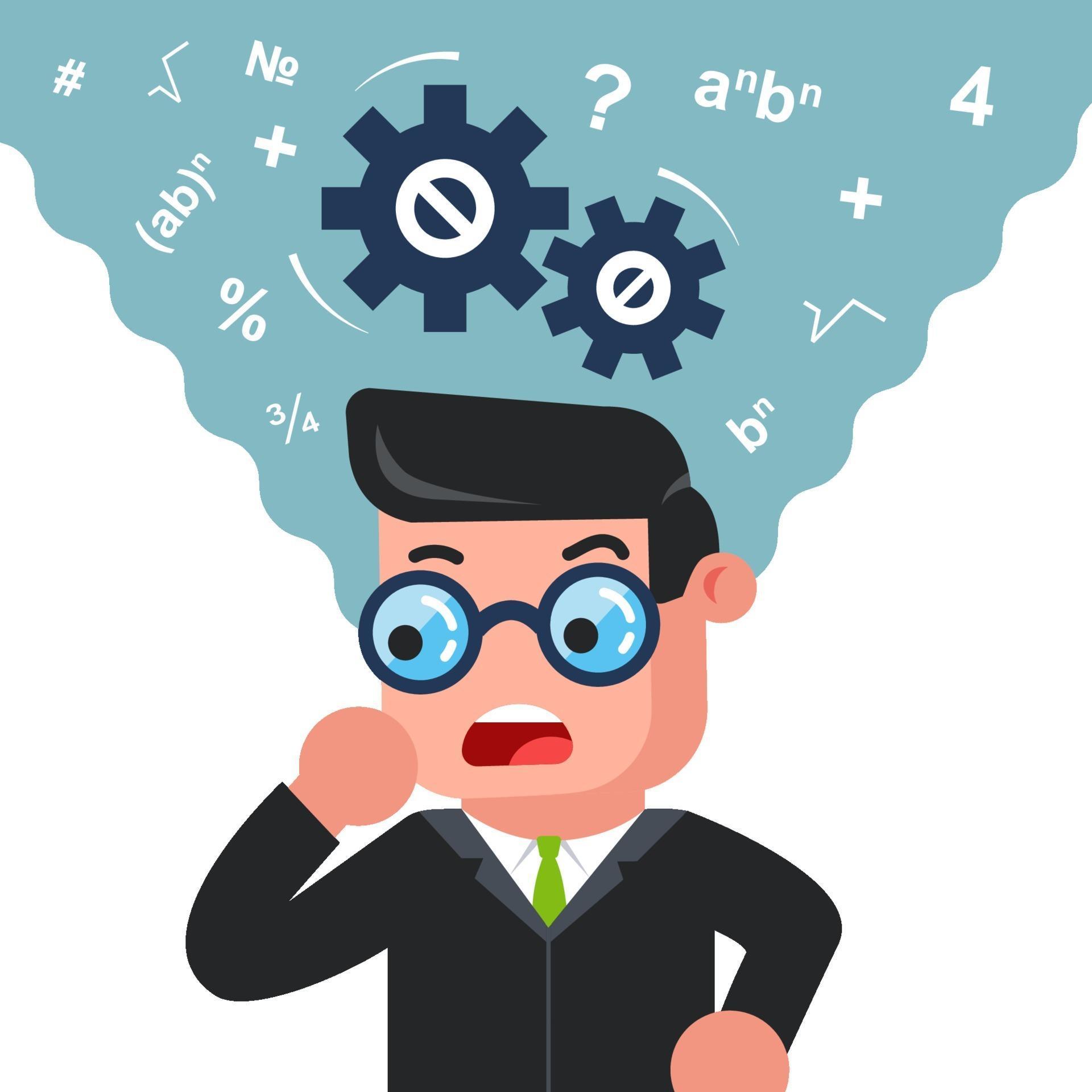 a man with glasses is thinking about solving a problem. mathematical ... a man with glasses is thinking about solving a problem. mathematical ...