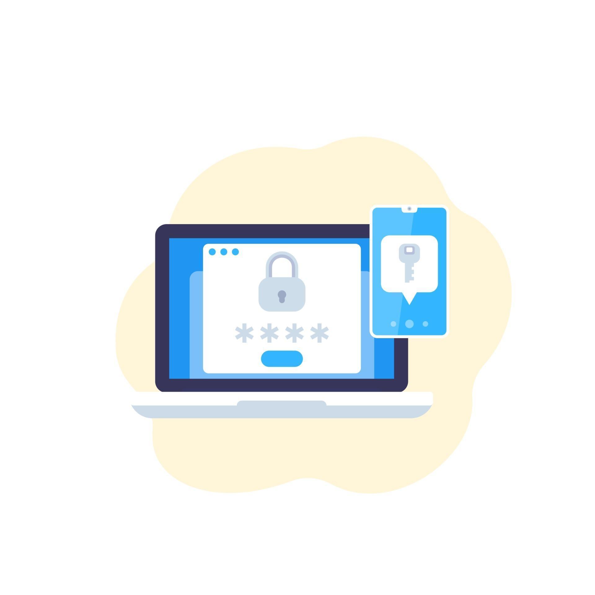 authentication in two steps, vector flat icon.eps 2096509 Vector Art at ...