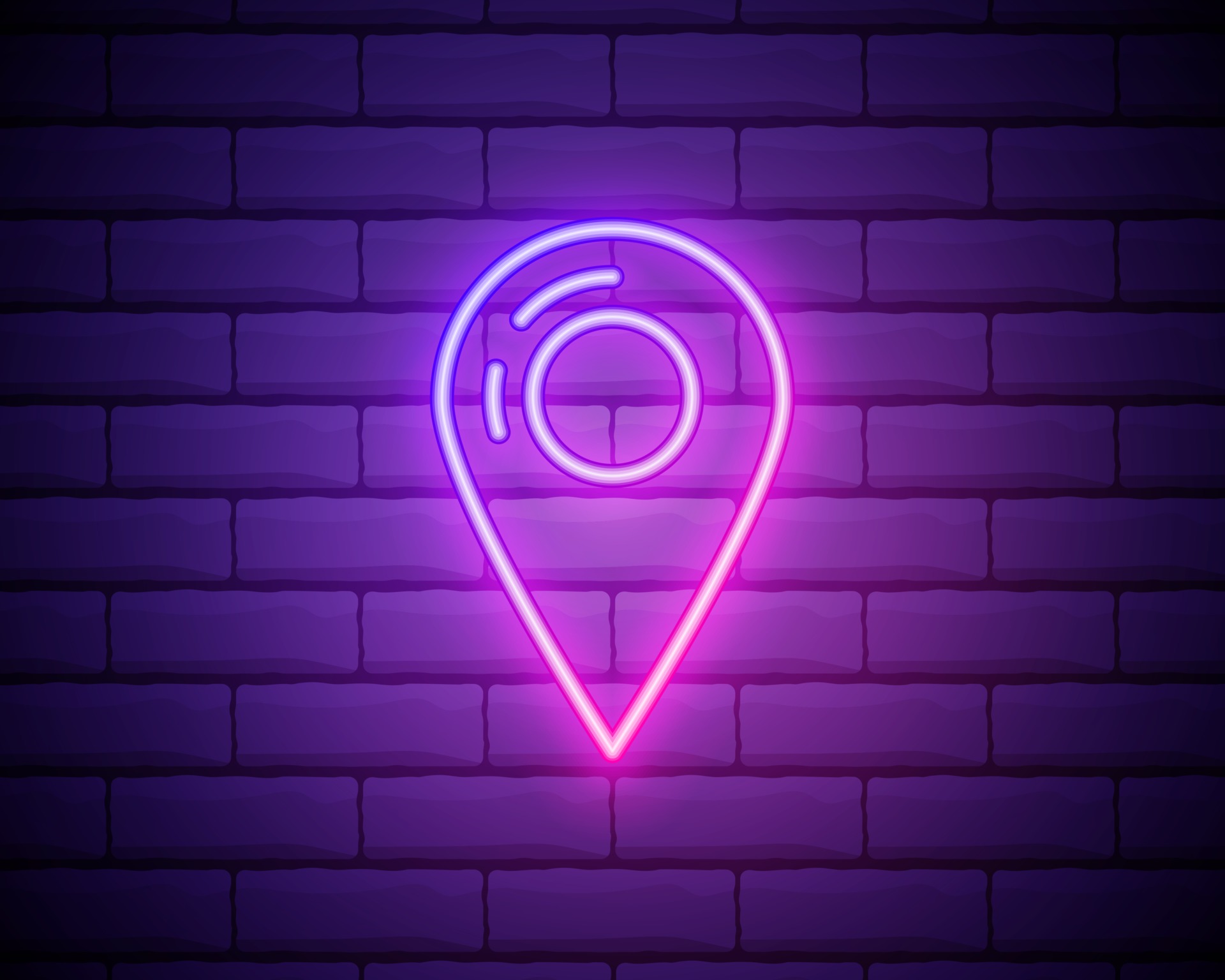 Pin Neon Style Icon Simple Thin Line Outline Vector Of Web Icons For Ui And Ux Website Or