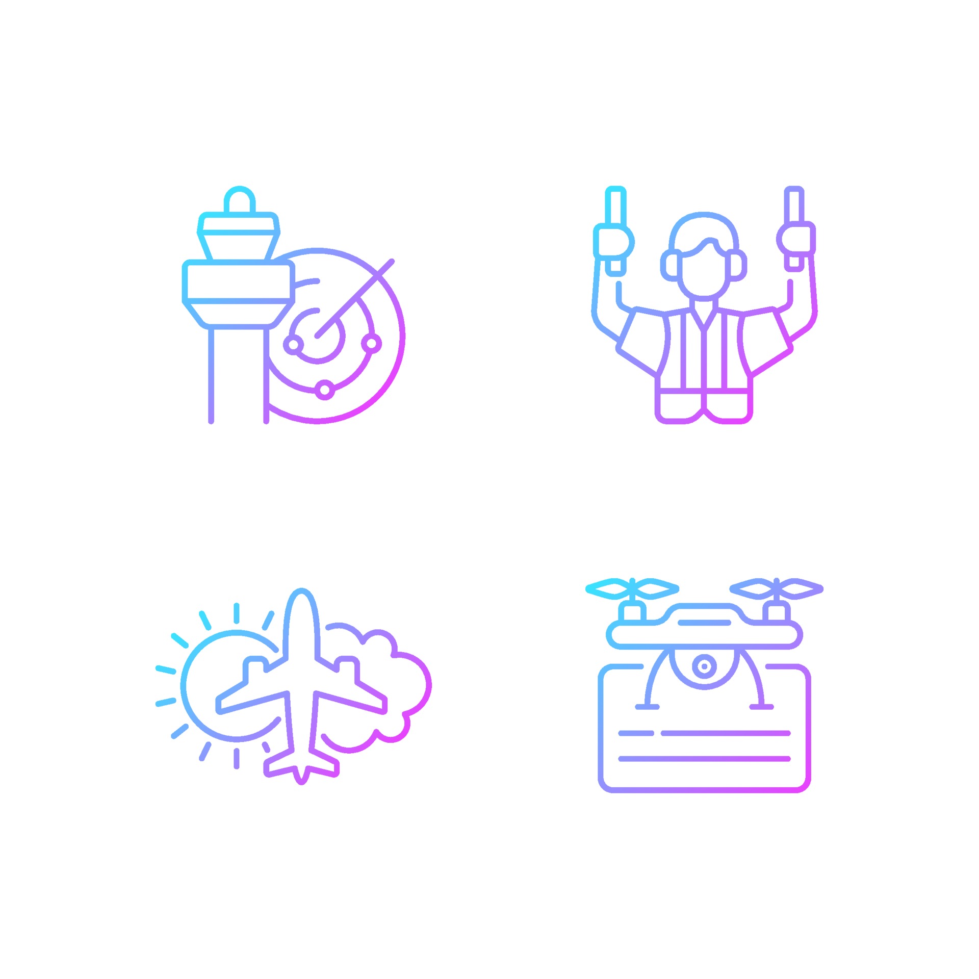 Flight dispatch gradient linear vector icons set 2103708 Vector Art at ...