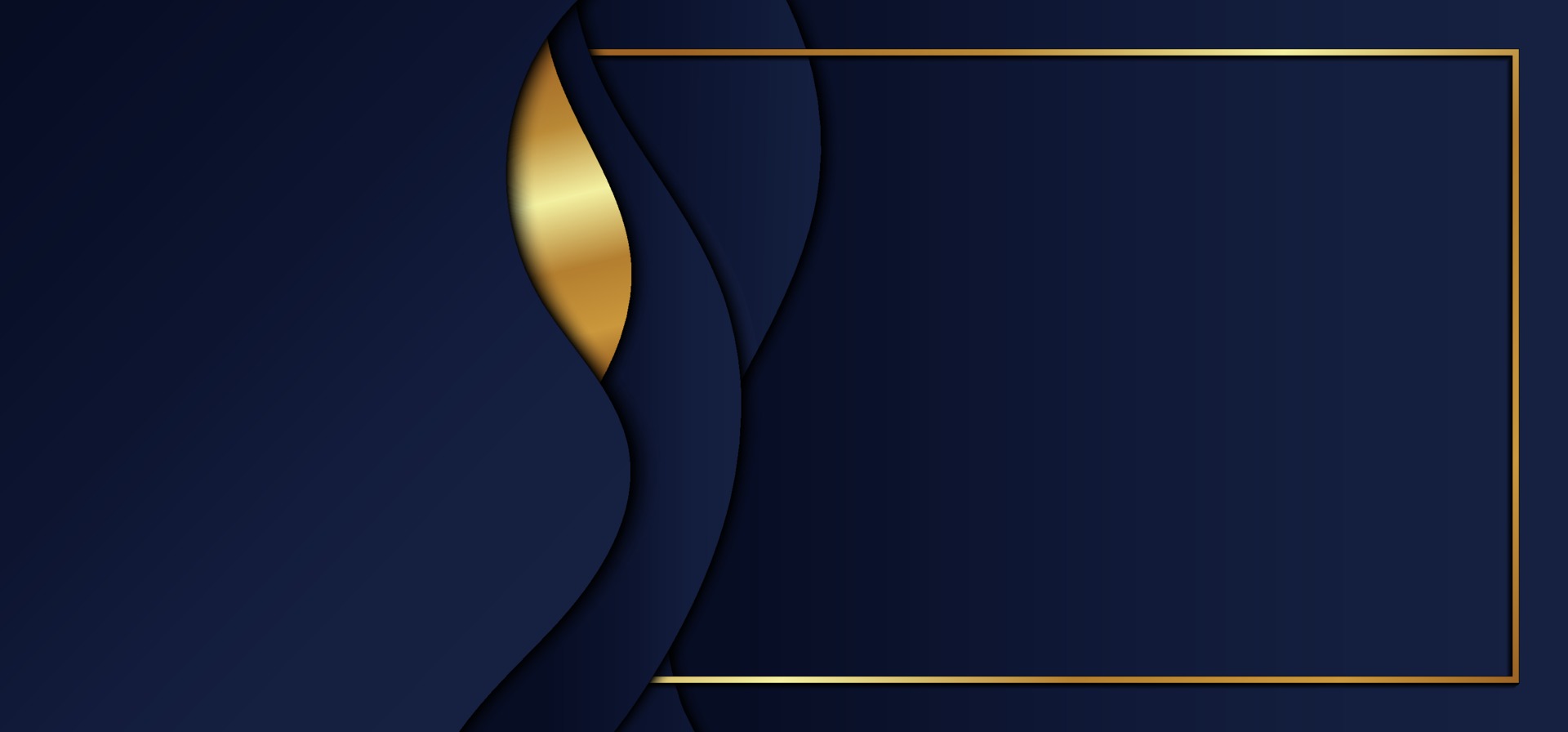 Abstract blue gradient color wave shape with gold stripes and frame ... Abstract blue gradient color wave shape with gold stripes and frame ...