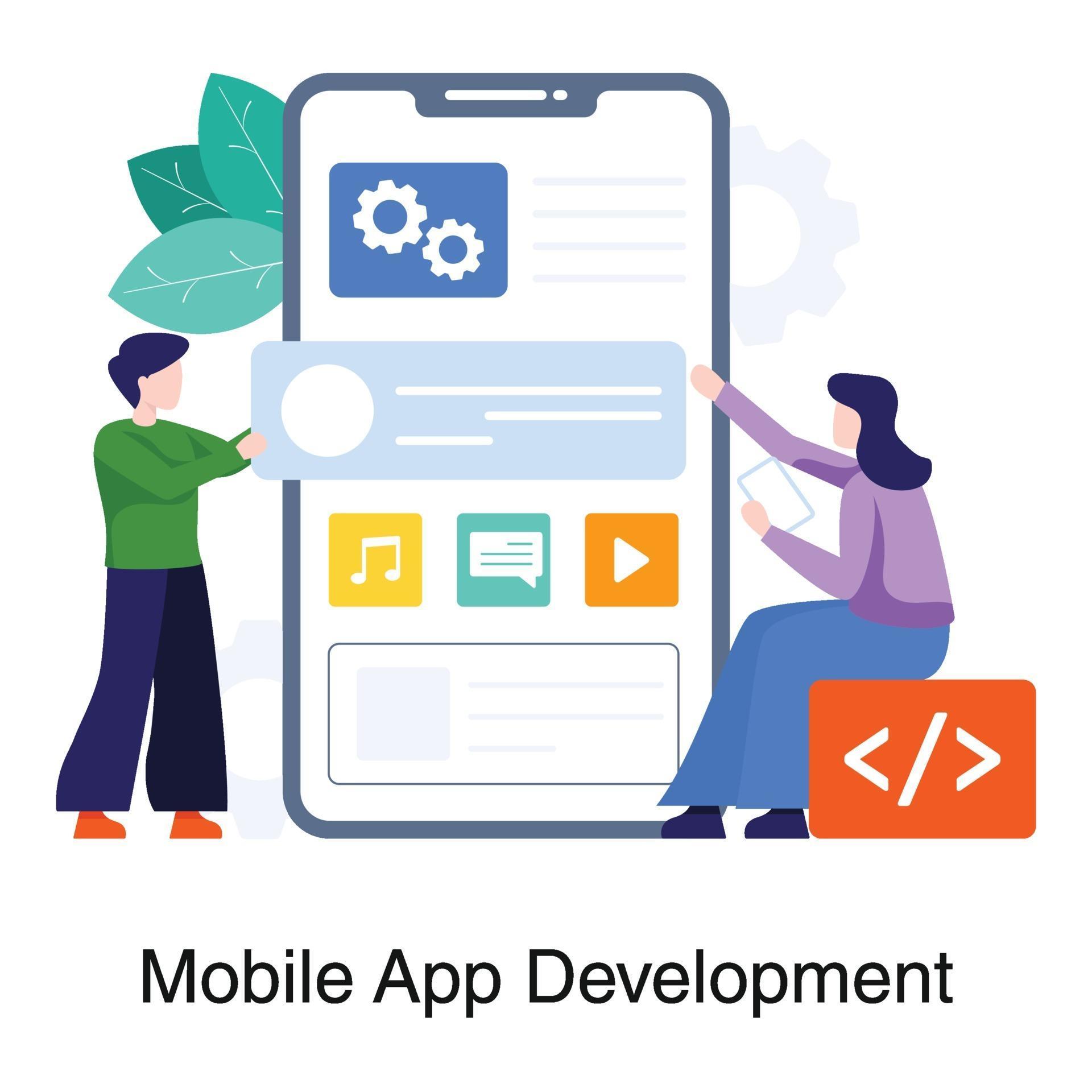 Mobile App Development Concept 2107713 Vector Art at Vecteezy